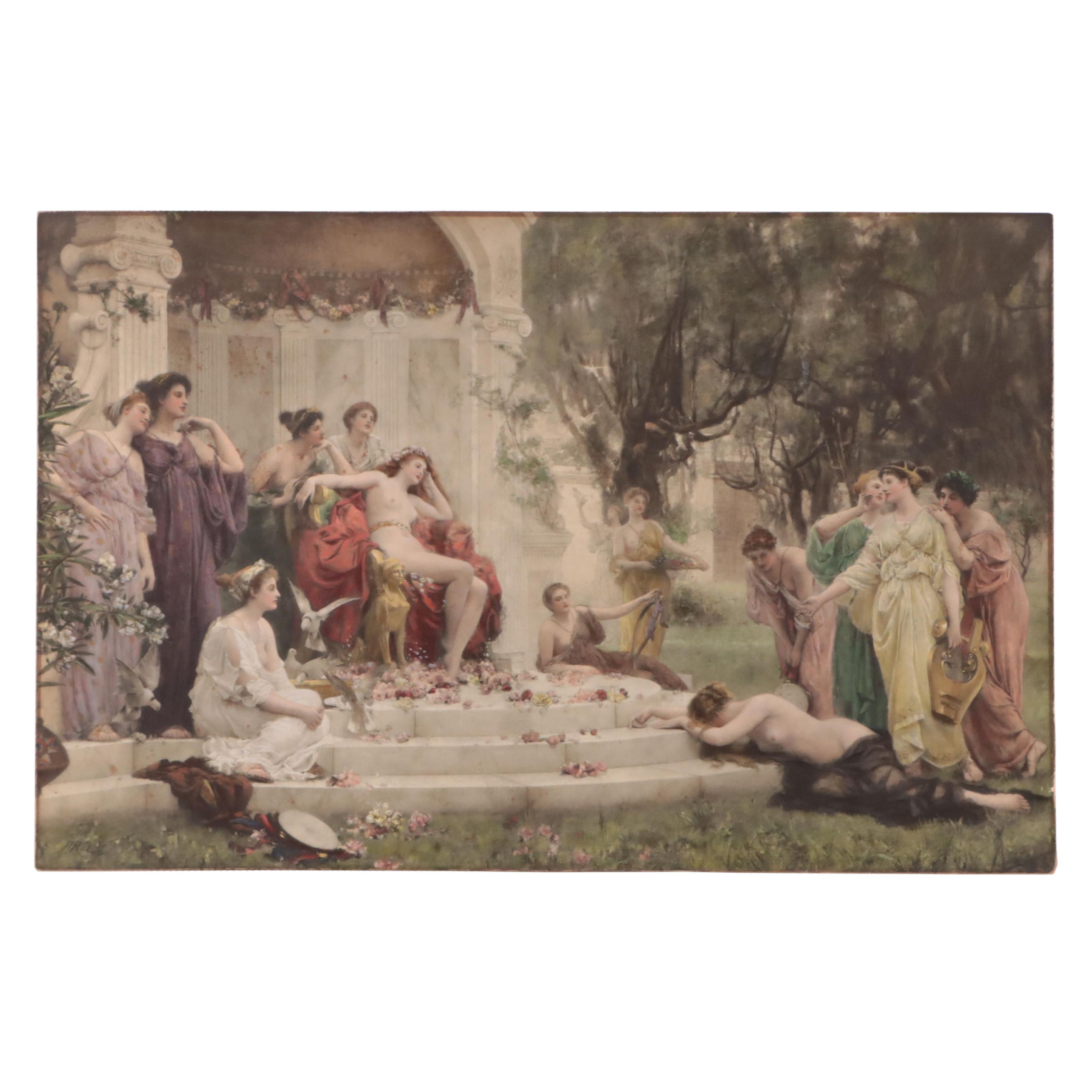 Hand-Tinted Photogravure After Henrietta Rae "Psyche Before the Throne ...