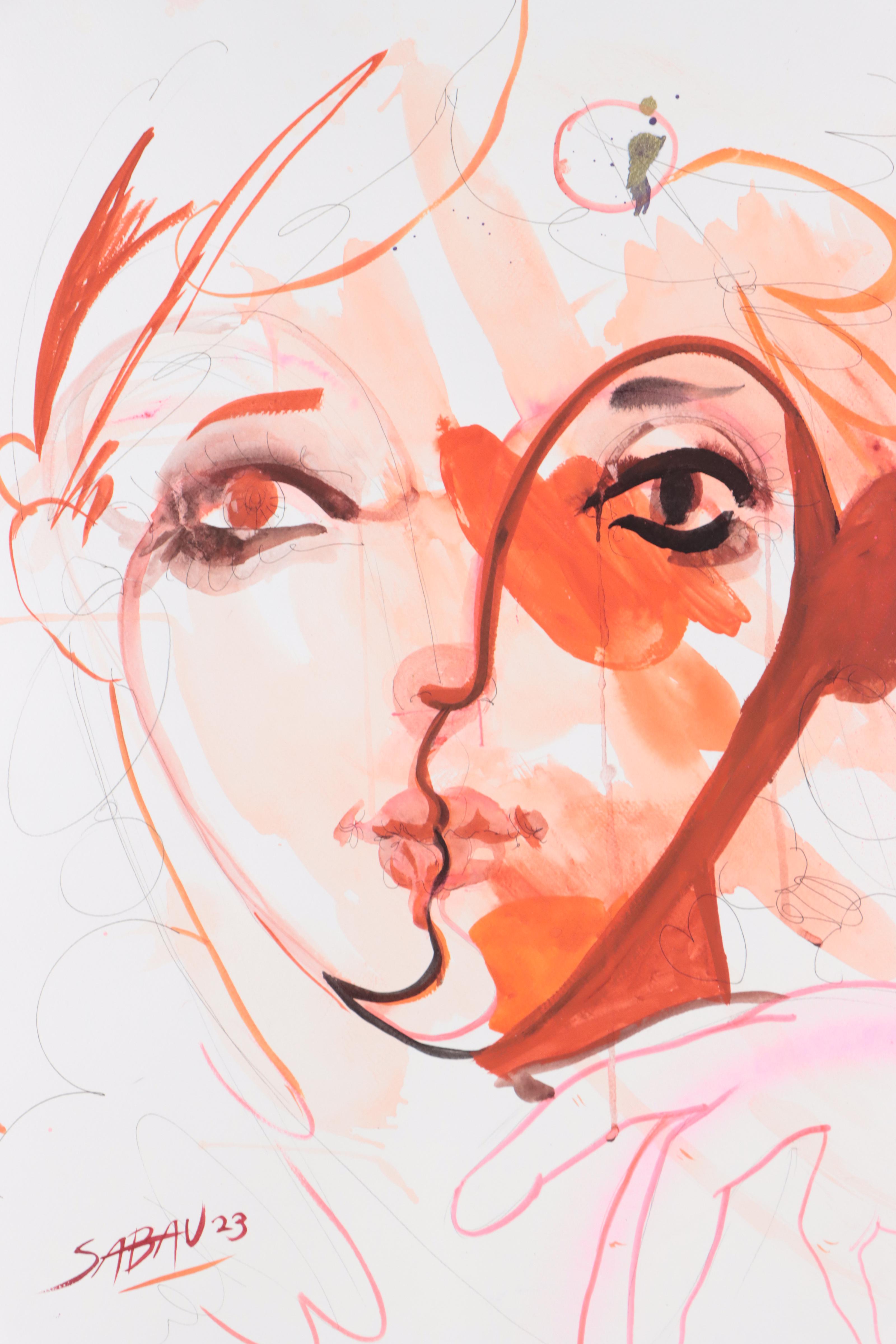 Dan Sabau Mixed Media Painting "Feeling Rouge," 2023 | EBTH