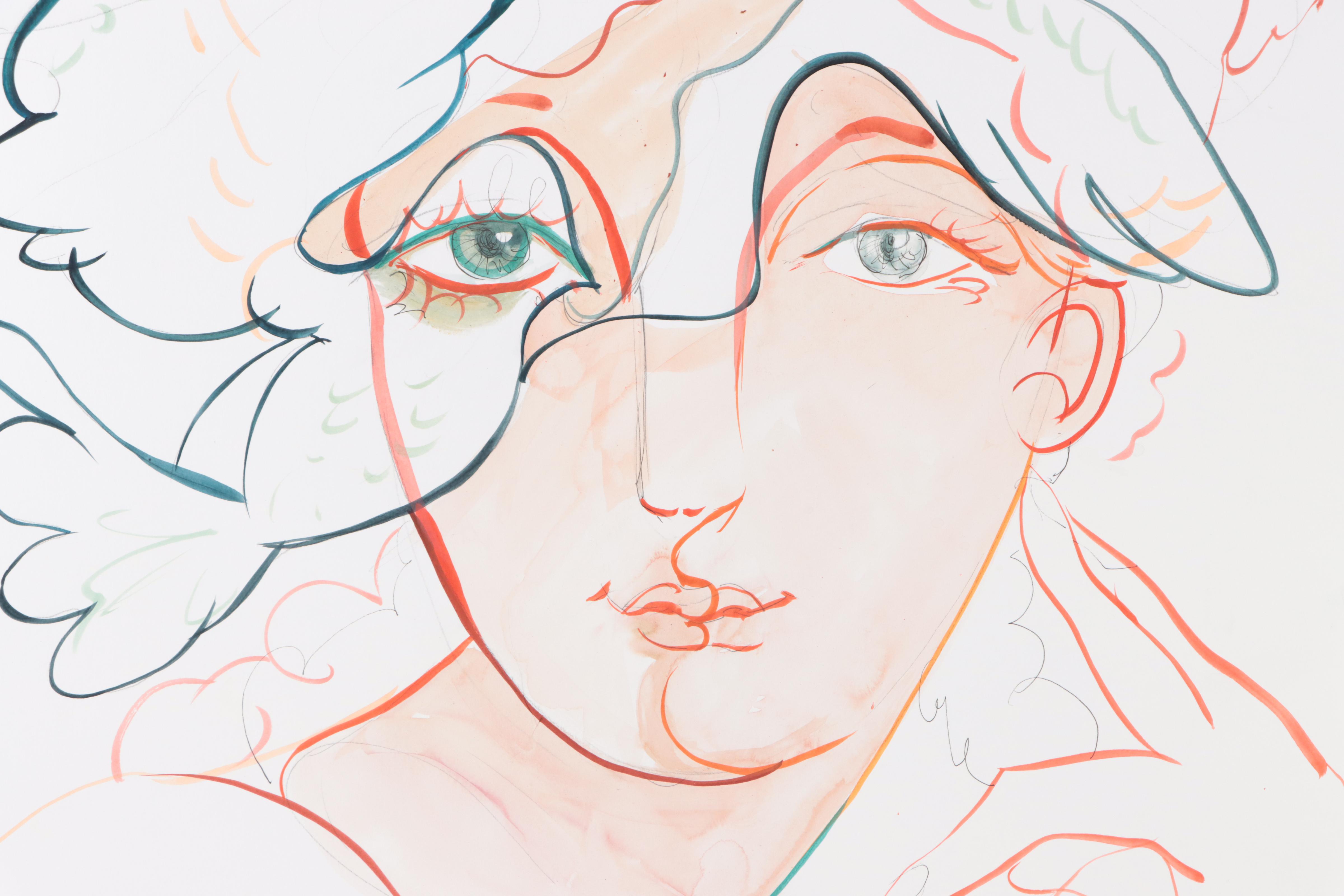 Dan Sabau Watercolor and Gouache Painting "Bird's Eye View," 2023 | EBTH