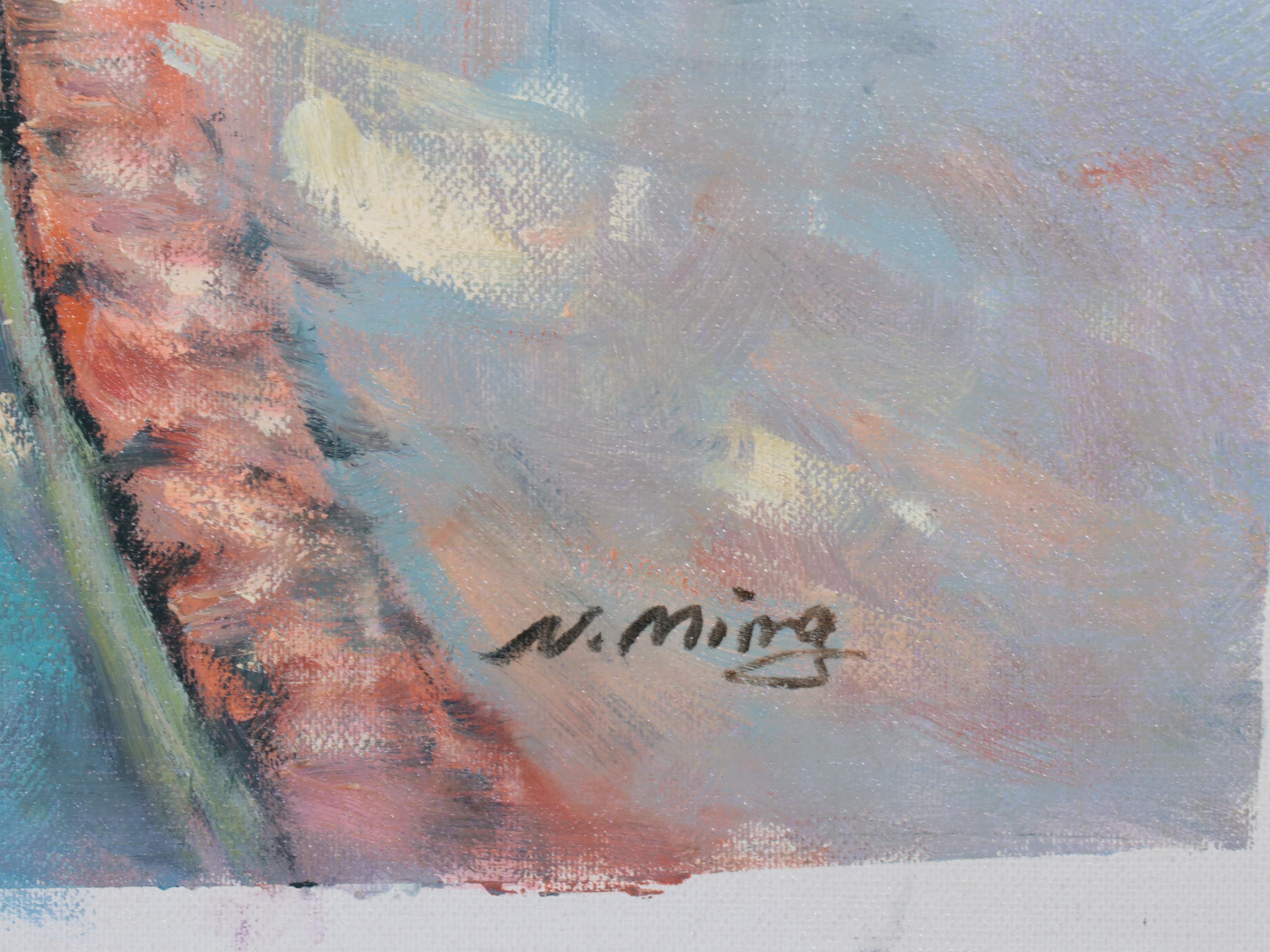 N. Ming Oil Painting of Beach Landscape, 21st Century | EBTH