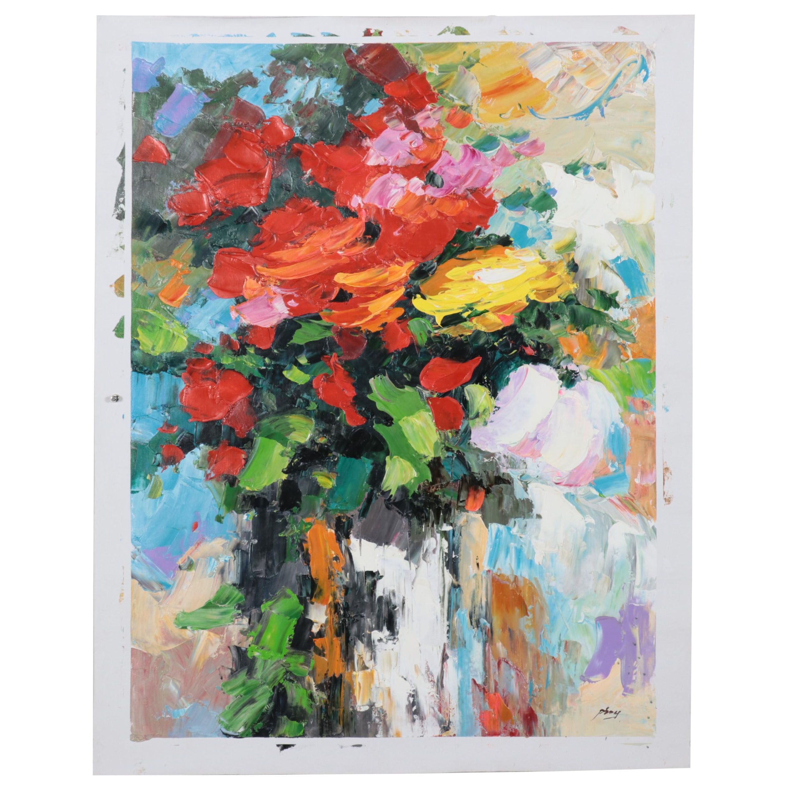 Ping Expressionistic Style Oil Painting, 21st Century | EBTH