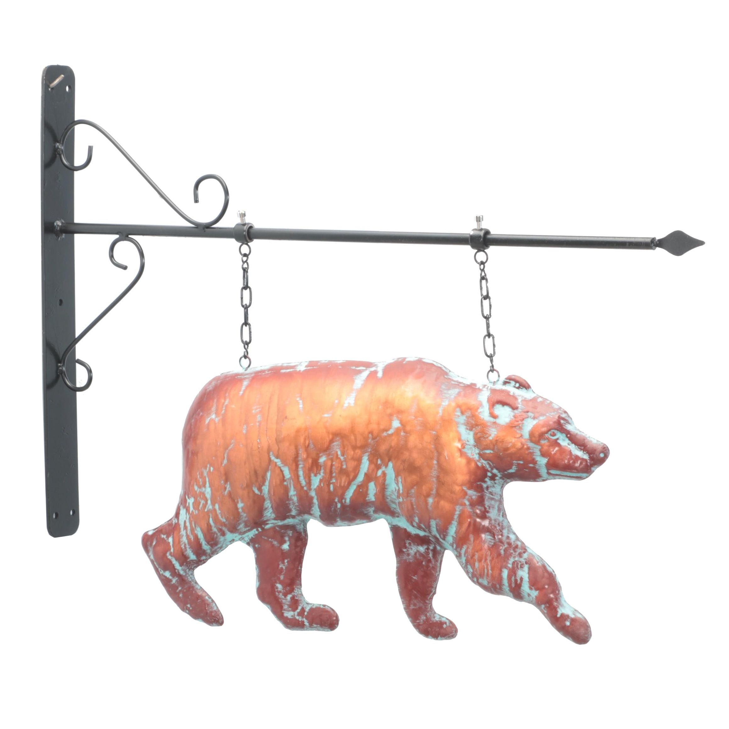 Verdigris Copper Bear Wall Sign | Everything But The House