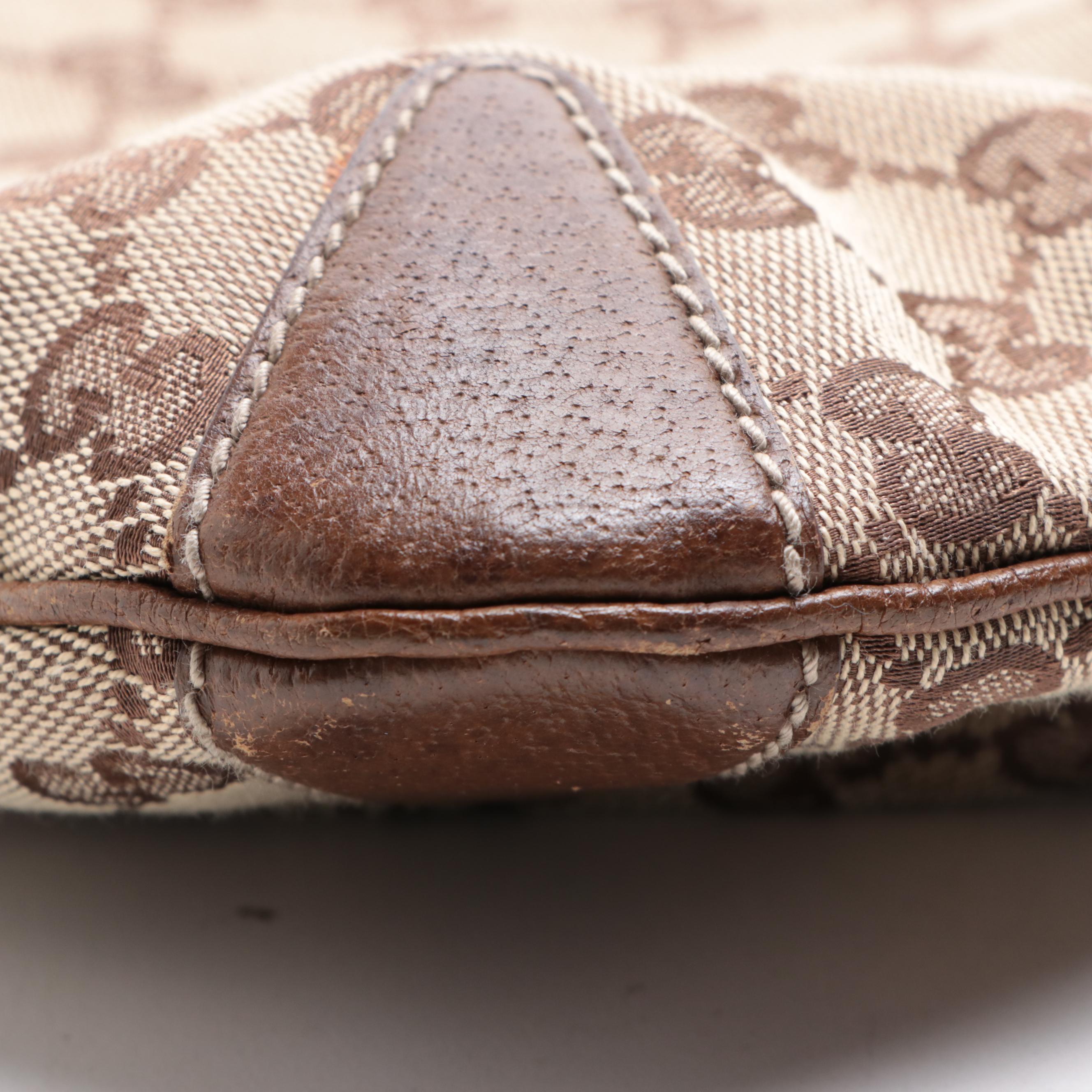 Gucci Creole Hobo Bag in GG Canvas and Cinghiale Leather Trim | EBTH