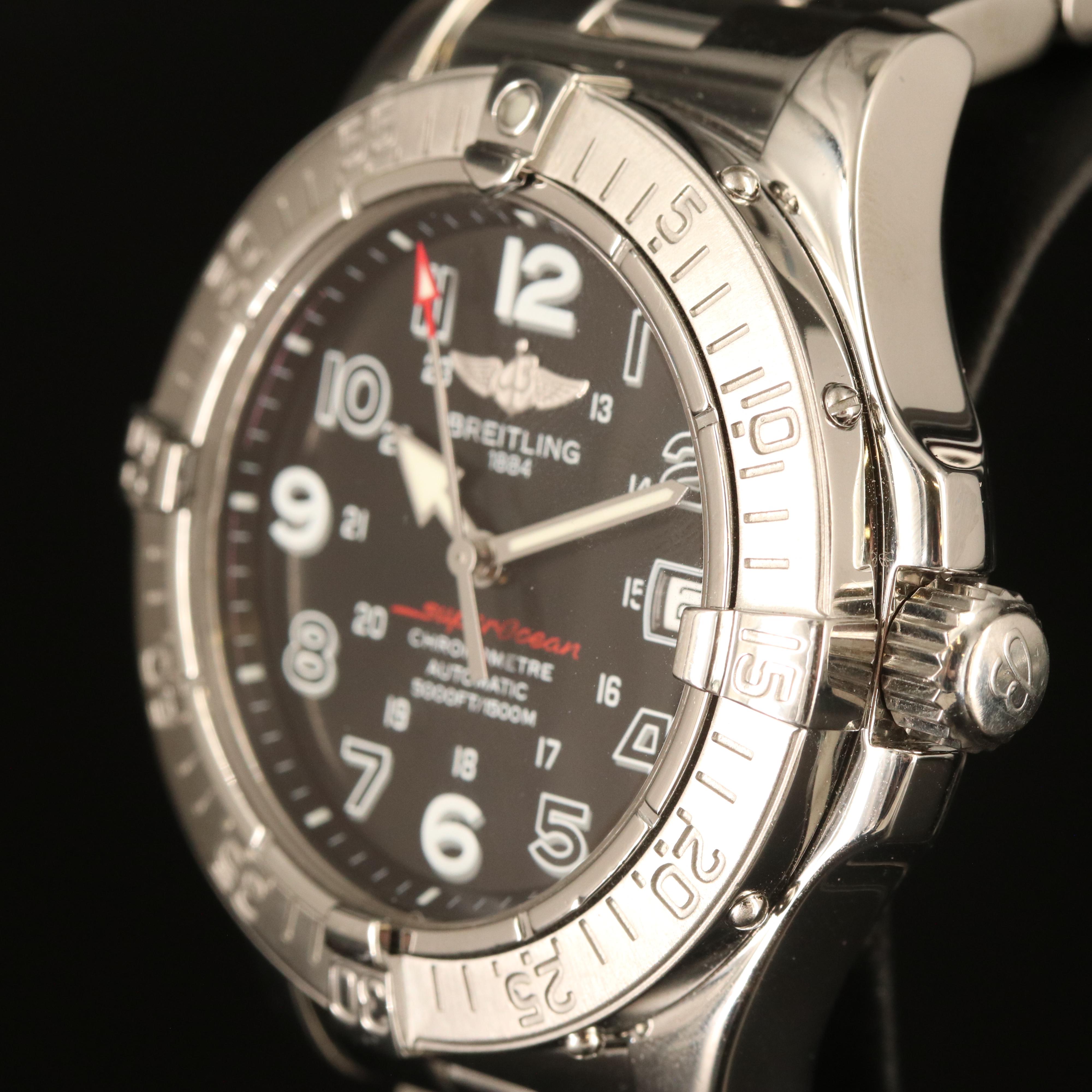 Breitling Superocean 1500M Black Steel Automatic Wristwatch | EBTH