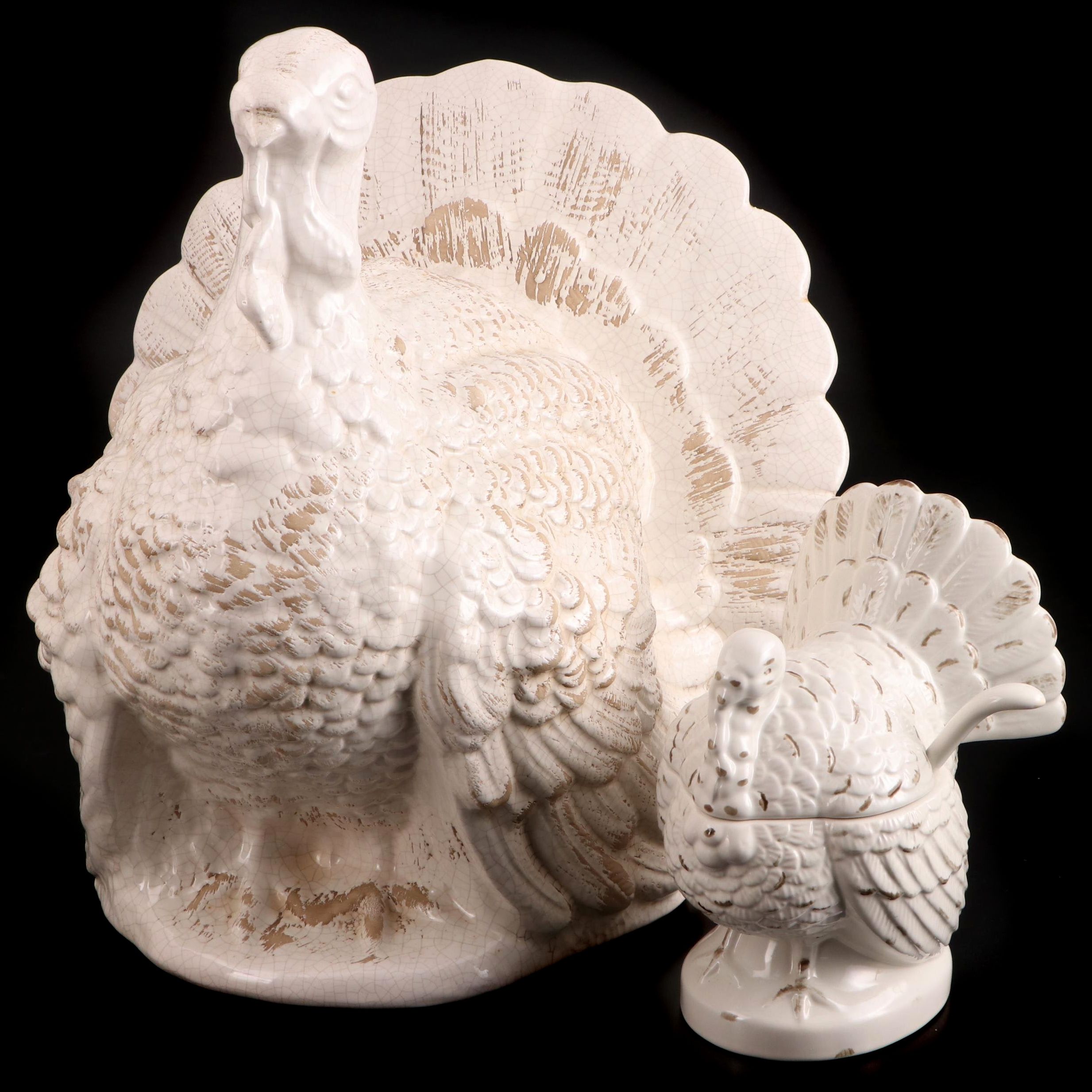 Italian Ceramic Turkey Figurine with Williams-Sonoma Ceramic Turkey ...