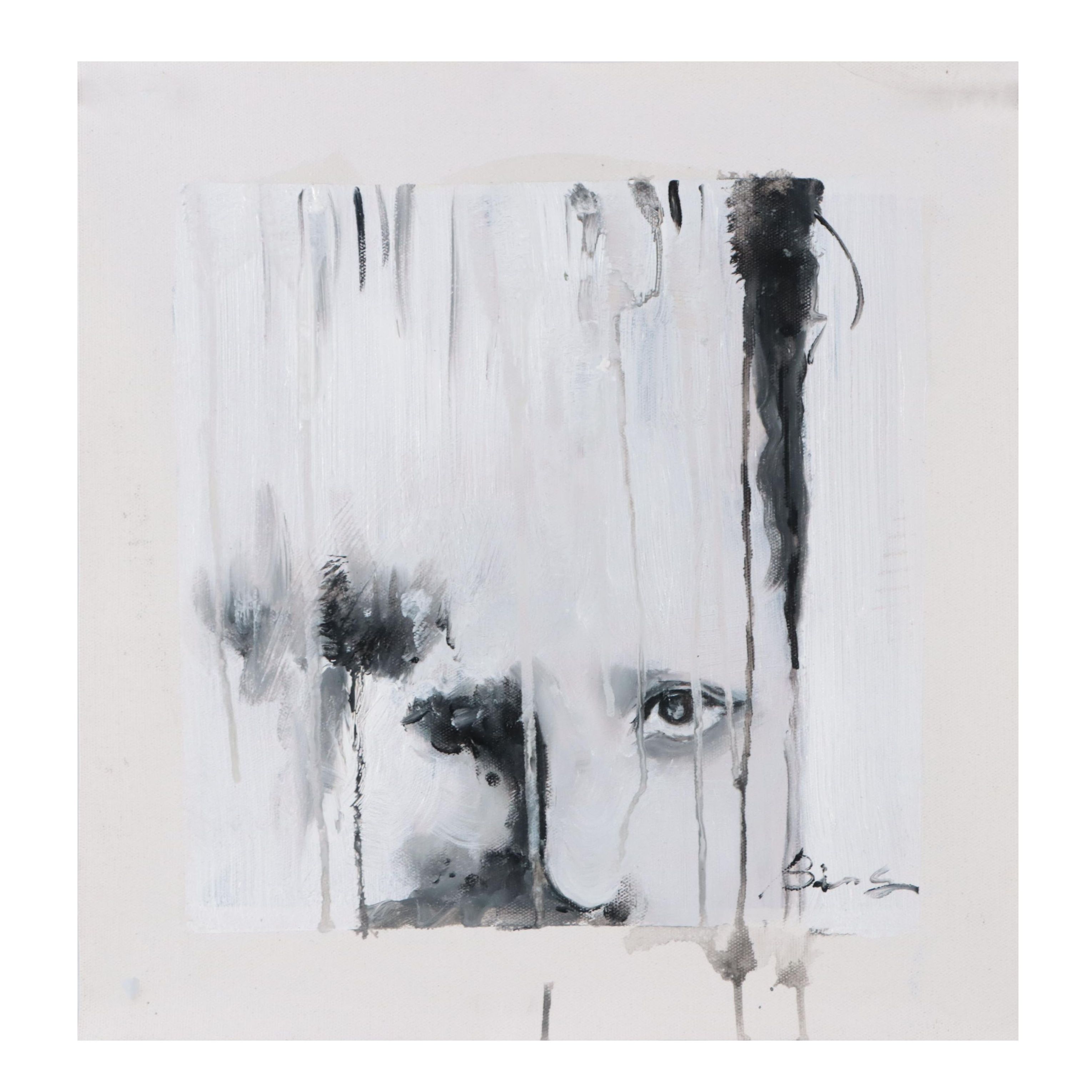 Bing Abstract Portrait Oil Painting, 21st Century | EBTH