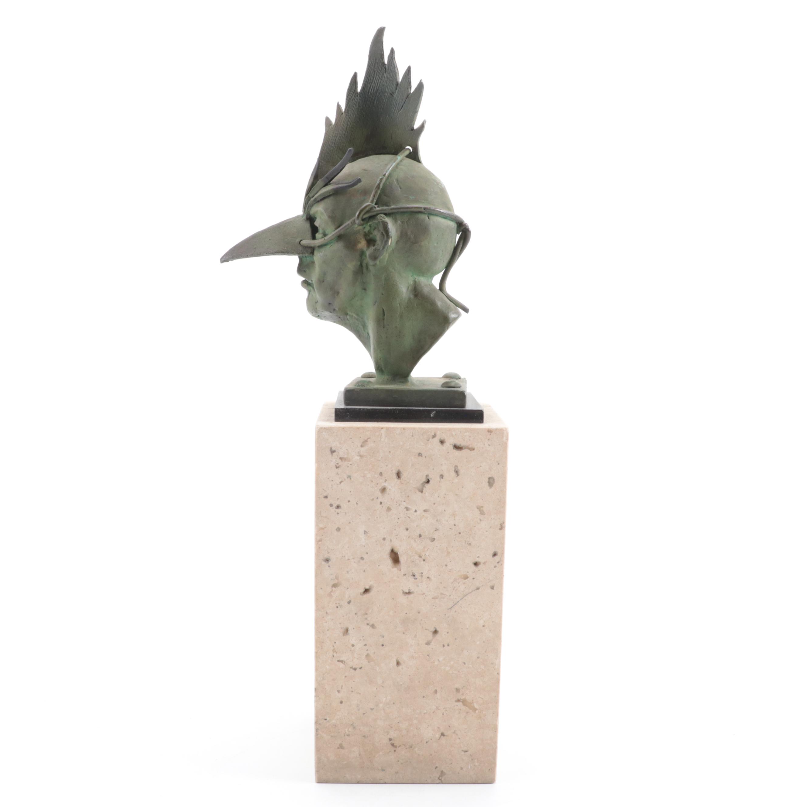 Theodore Gall Bronze Bust of Man With Beak, 1992 | Everything But The House