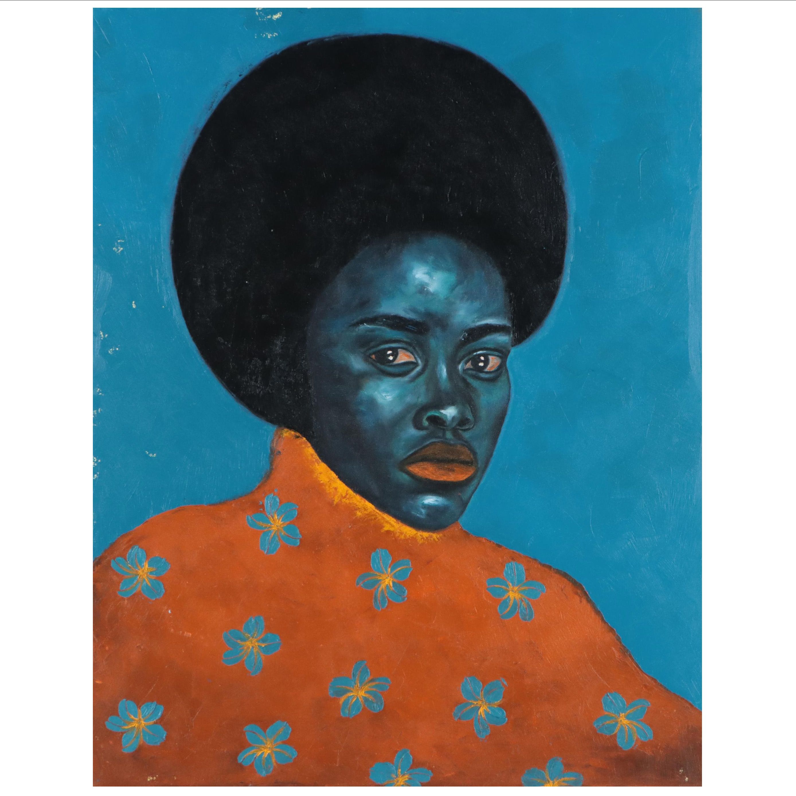 Oluwakemi Omowaire Oil Painting "The Head That Wears The Crown," 21st ...