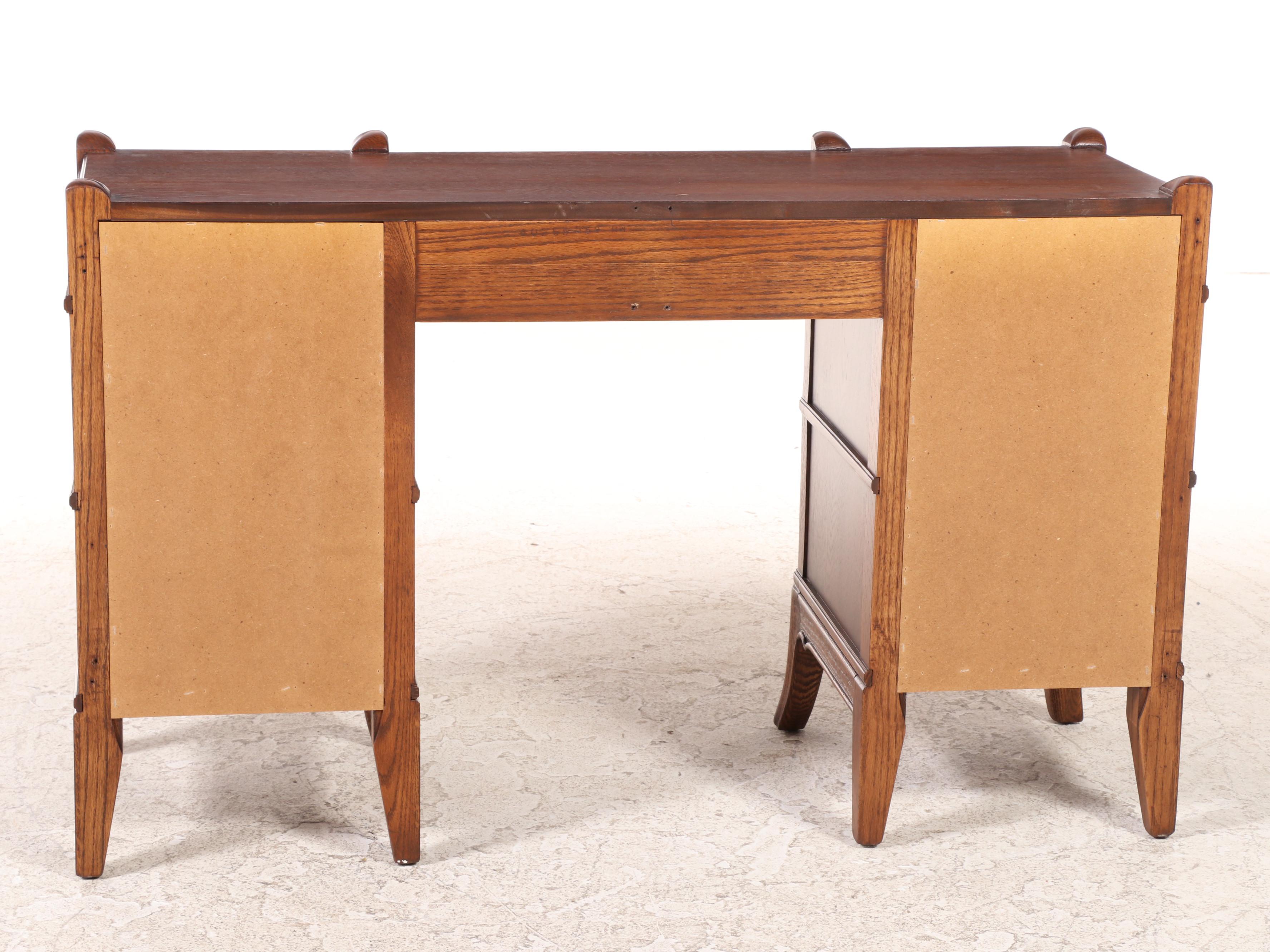 Romweber Carved Oak Double-Pedestal Desk, 20th Century | EBTH