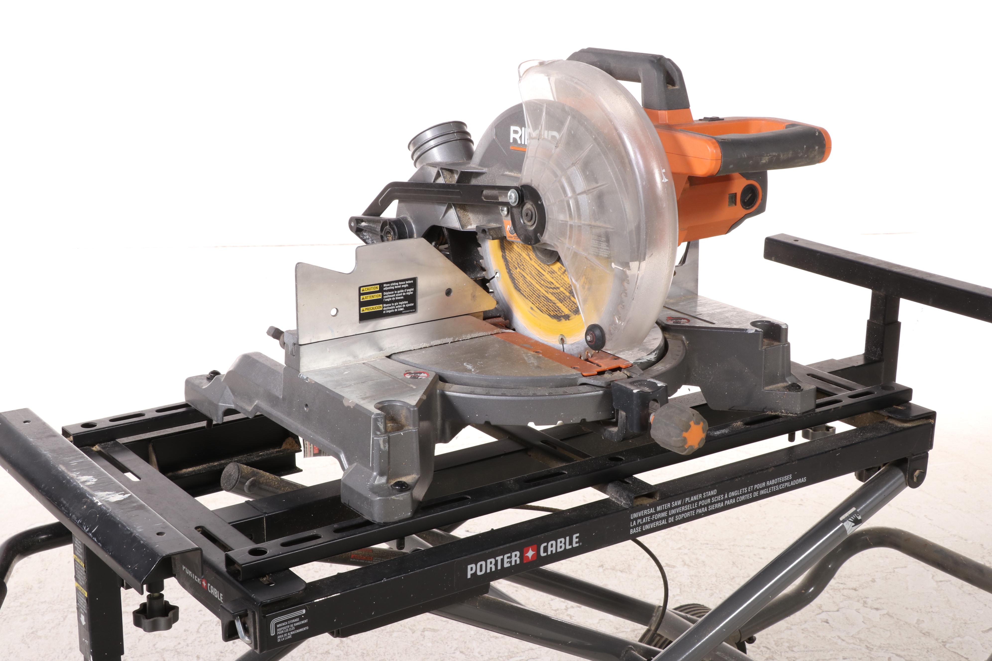 RIDGID Miter Saw With Laser and Porter-Cable Universal Miter/Planer ...