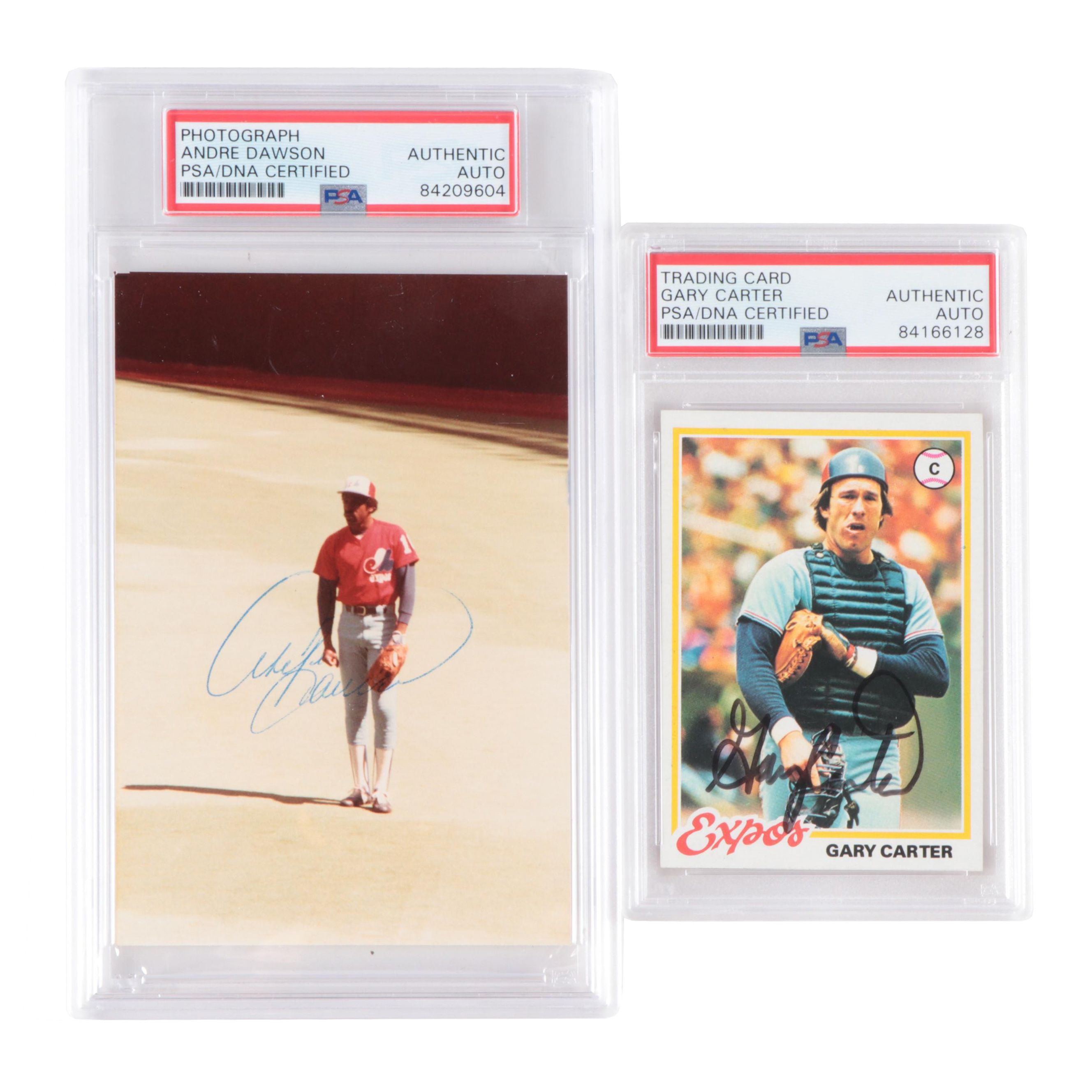 Gary Carter and Andre Dawson Signed Montreal Expos PSA Authentic Card ...