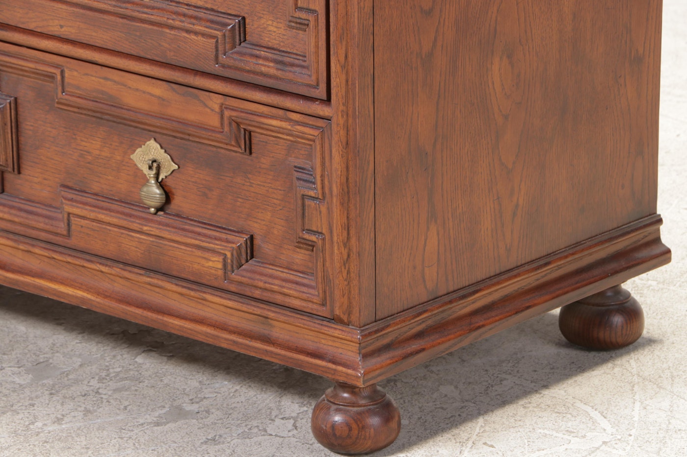 Henredon Charles II Style Oak Three-Drawer Chest, Late 20th Century | EBTH Henredon Charles II Style Oak Three-Drawer Chest, Late 20th Century | EBTH