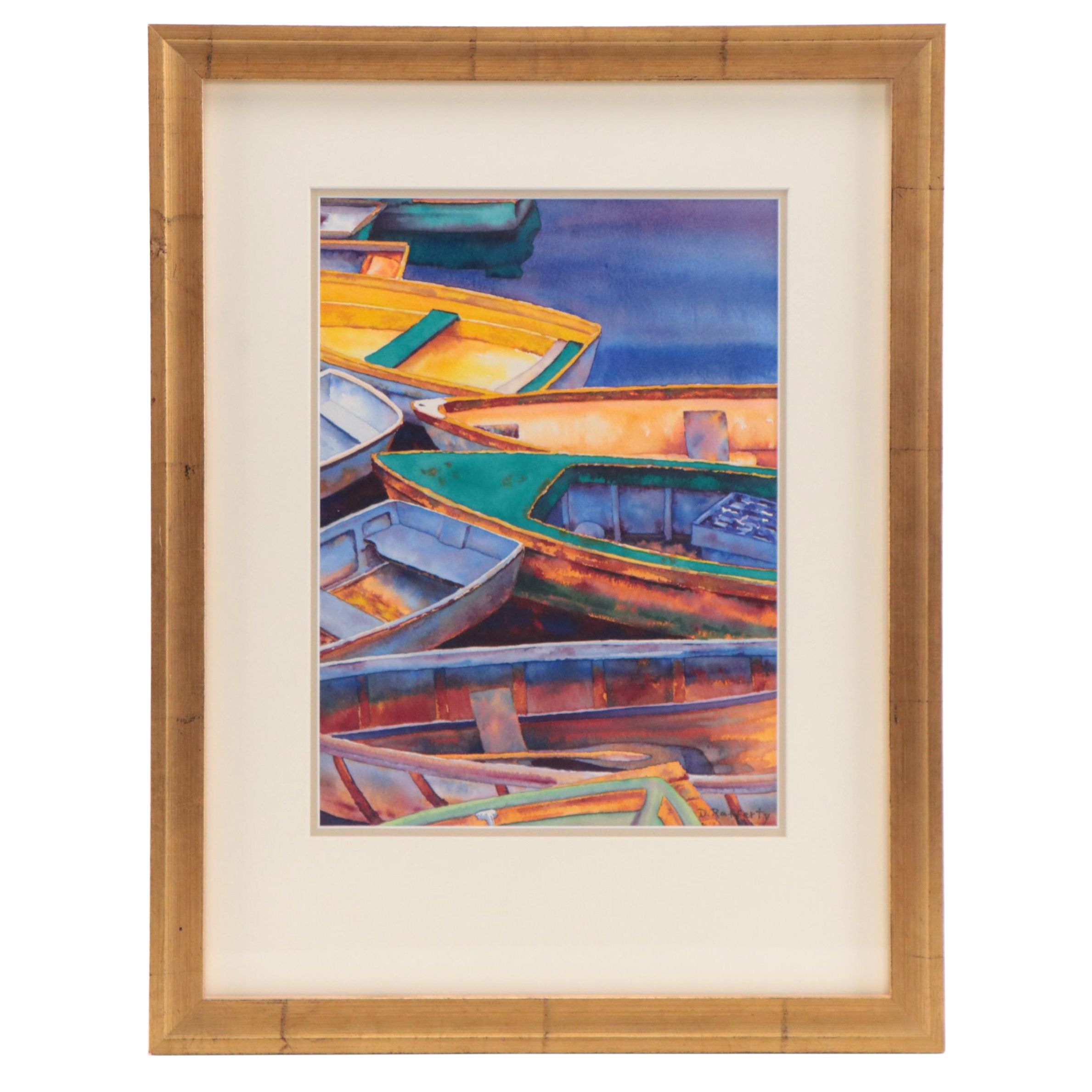 Dennis Rafferty Watercolor Painting "The Dories," 2005 | EBTH