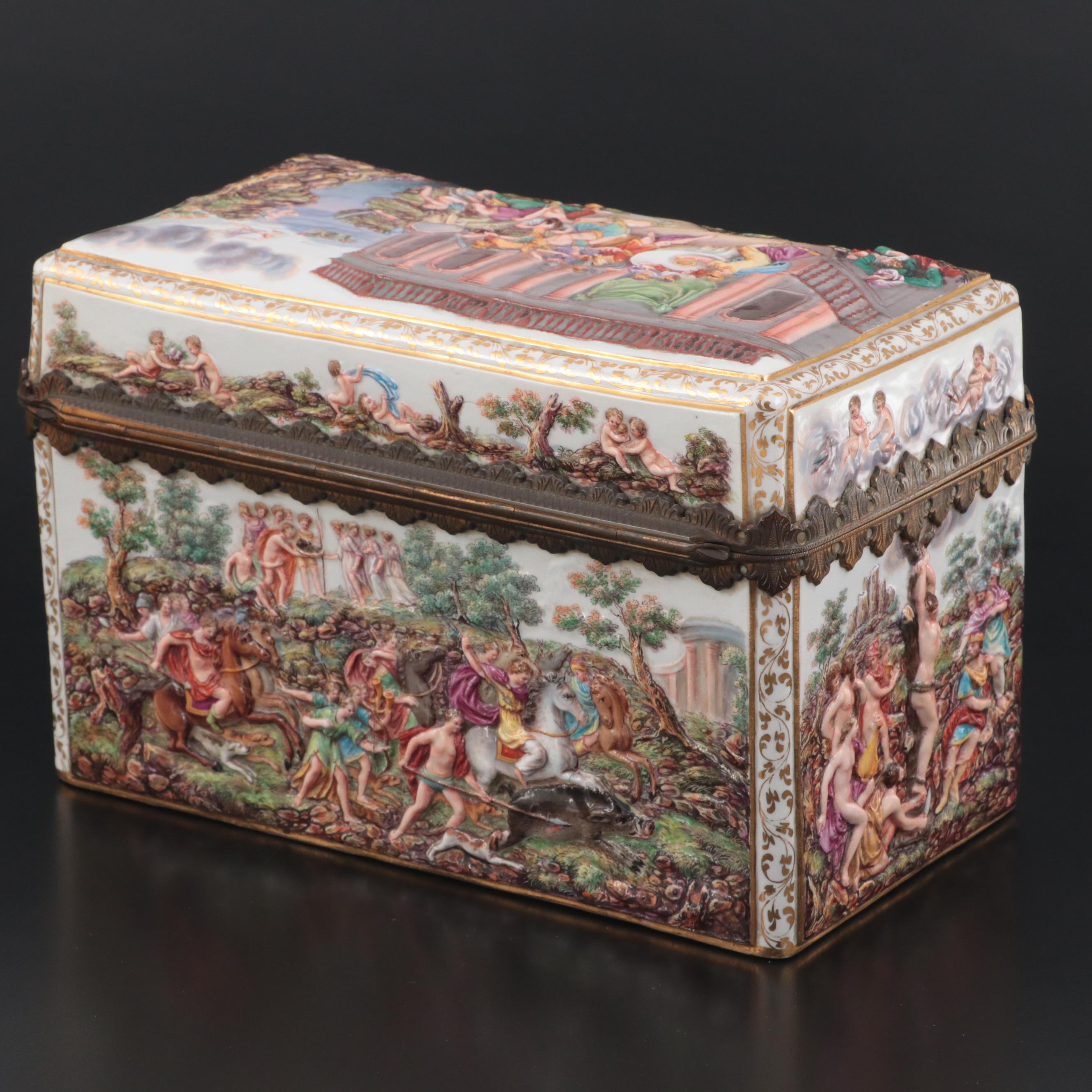 Meissen "Andromeda's Wedding and Battle of Perseus" Porcelain Casket ...