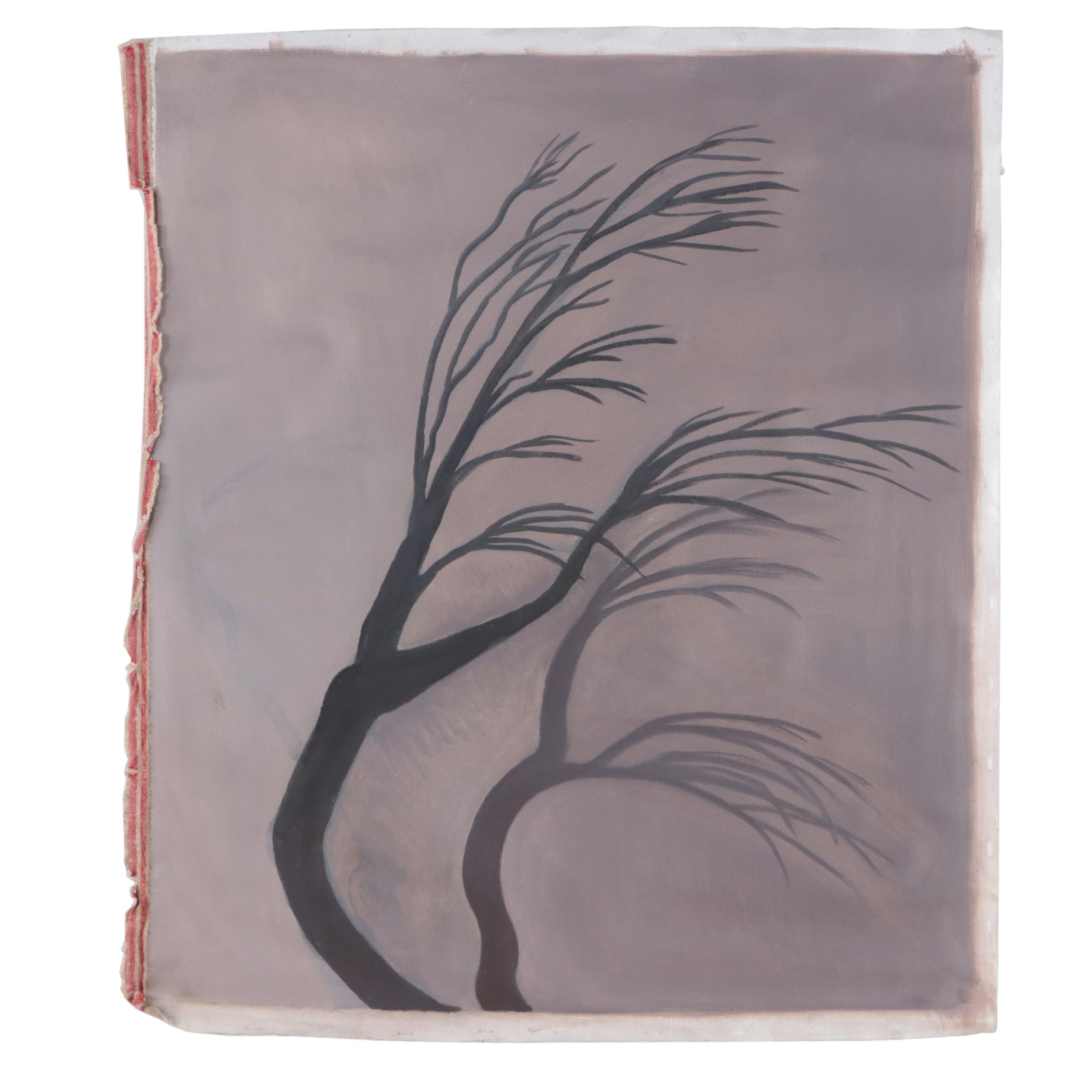 Katrina Halter Oil Painting of Tree Silhouette | EBTH