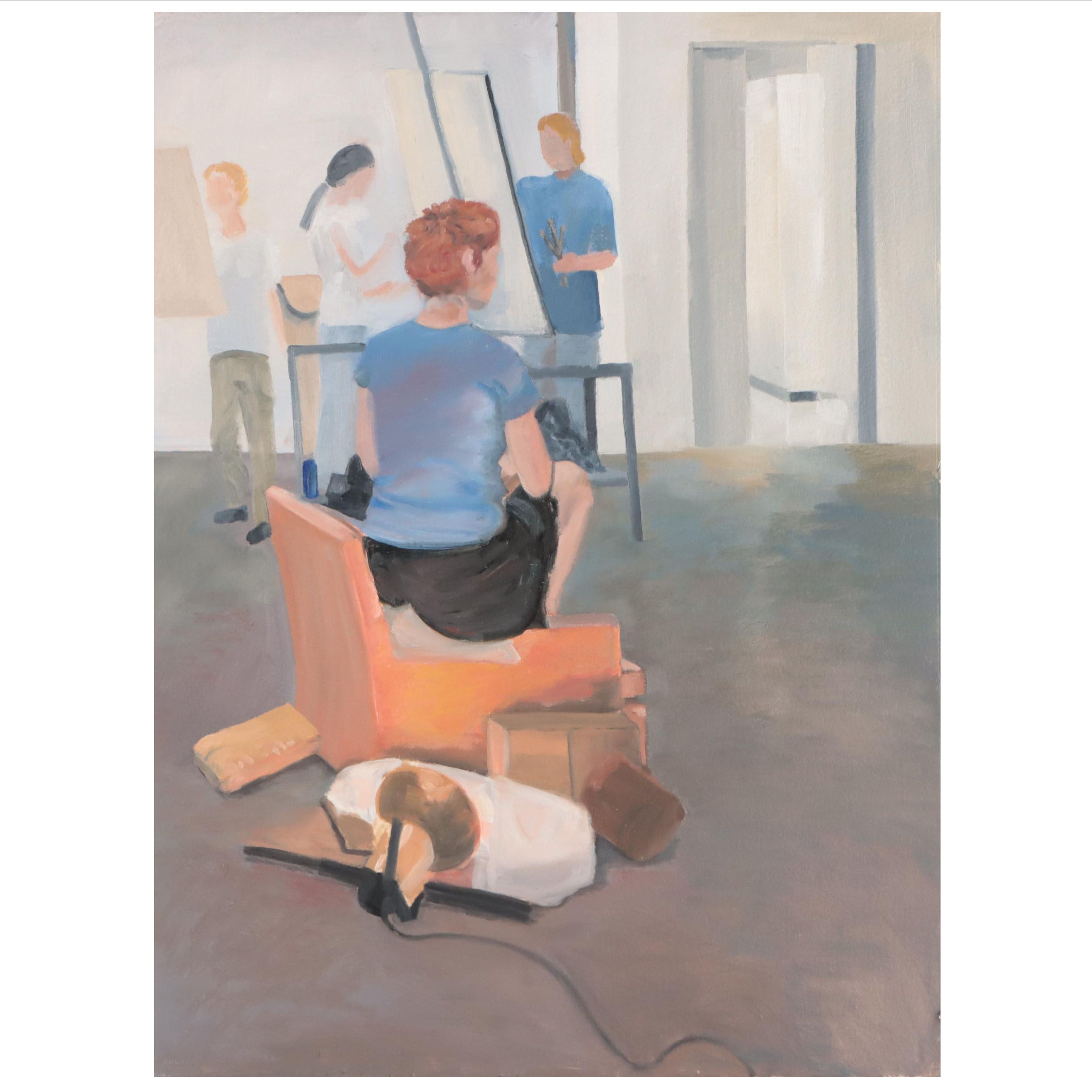Katrina Halter Figurative Acrylic Painting of Seated Model in Academic ...