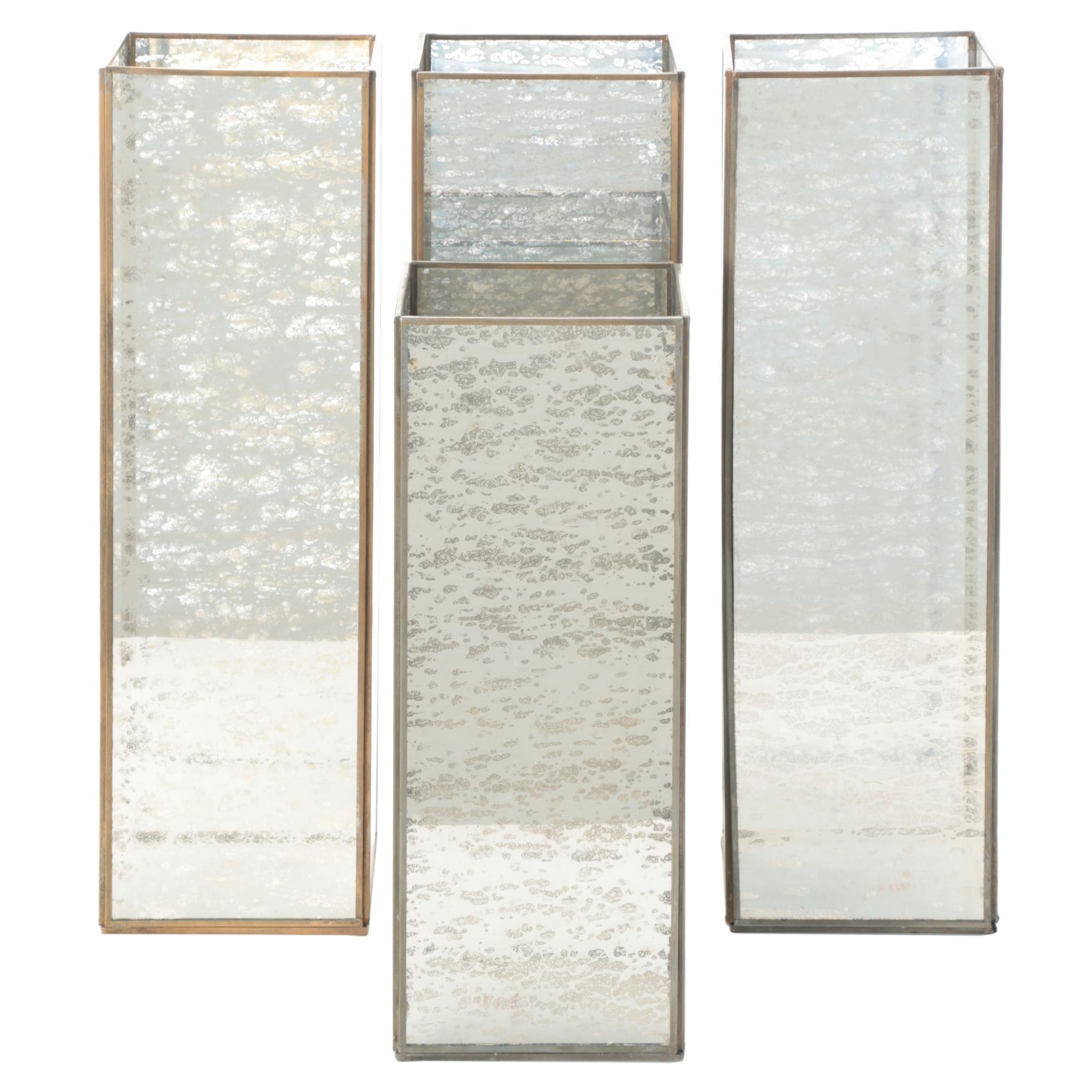 Accent Decor "Prudence" Mercury Finish Glass Rectangular Candle ...