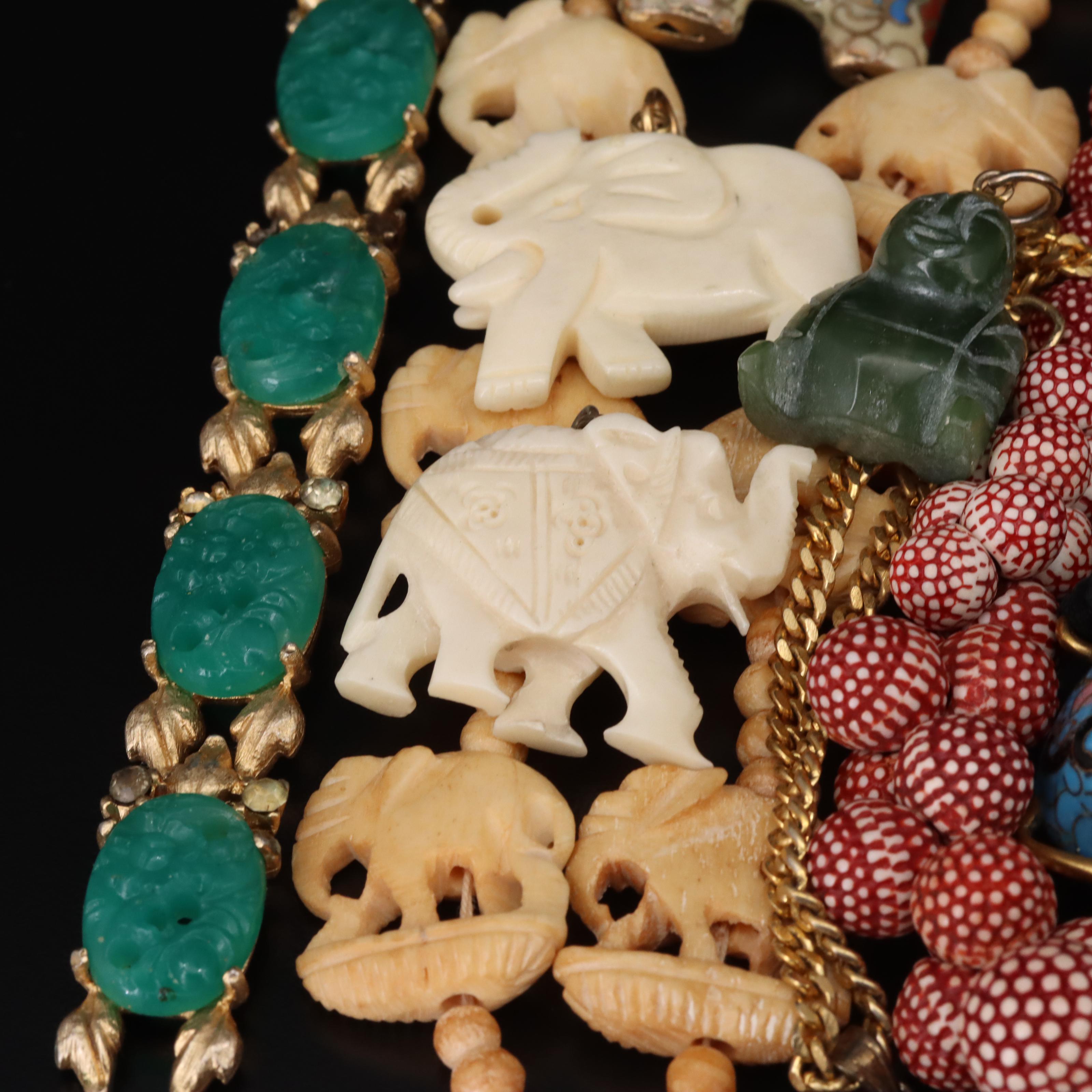 Asian Vintage Including Elephants, Opal. Nephrite and Bone | EBTH