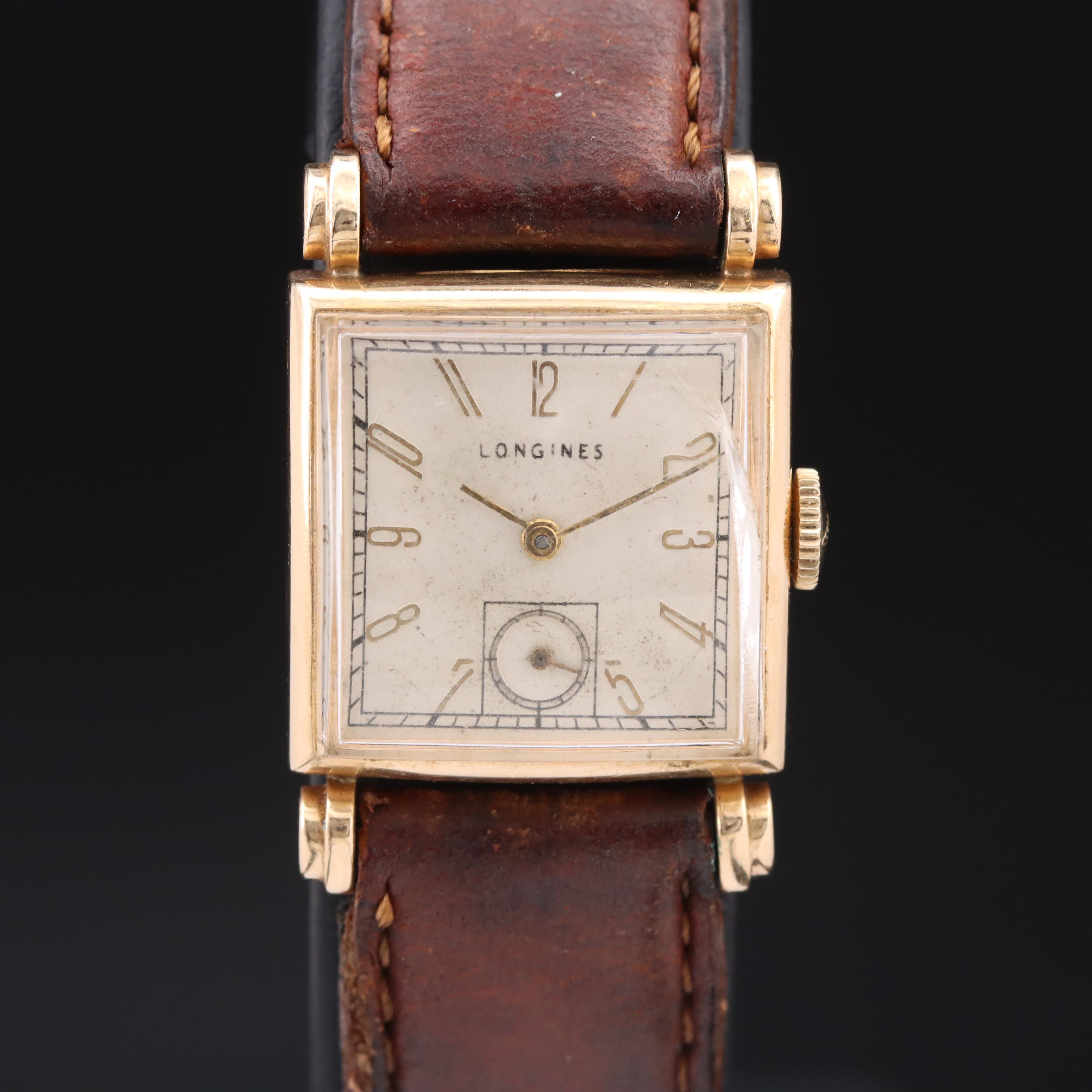 14K Longines Fancy Lugs Stem Wind Watch | EBTH