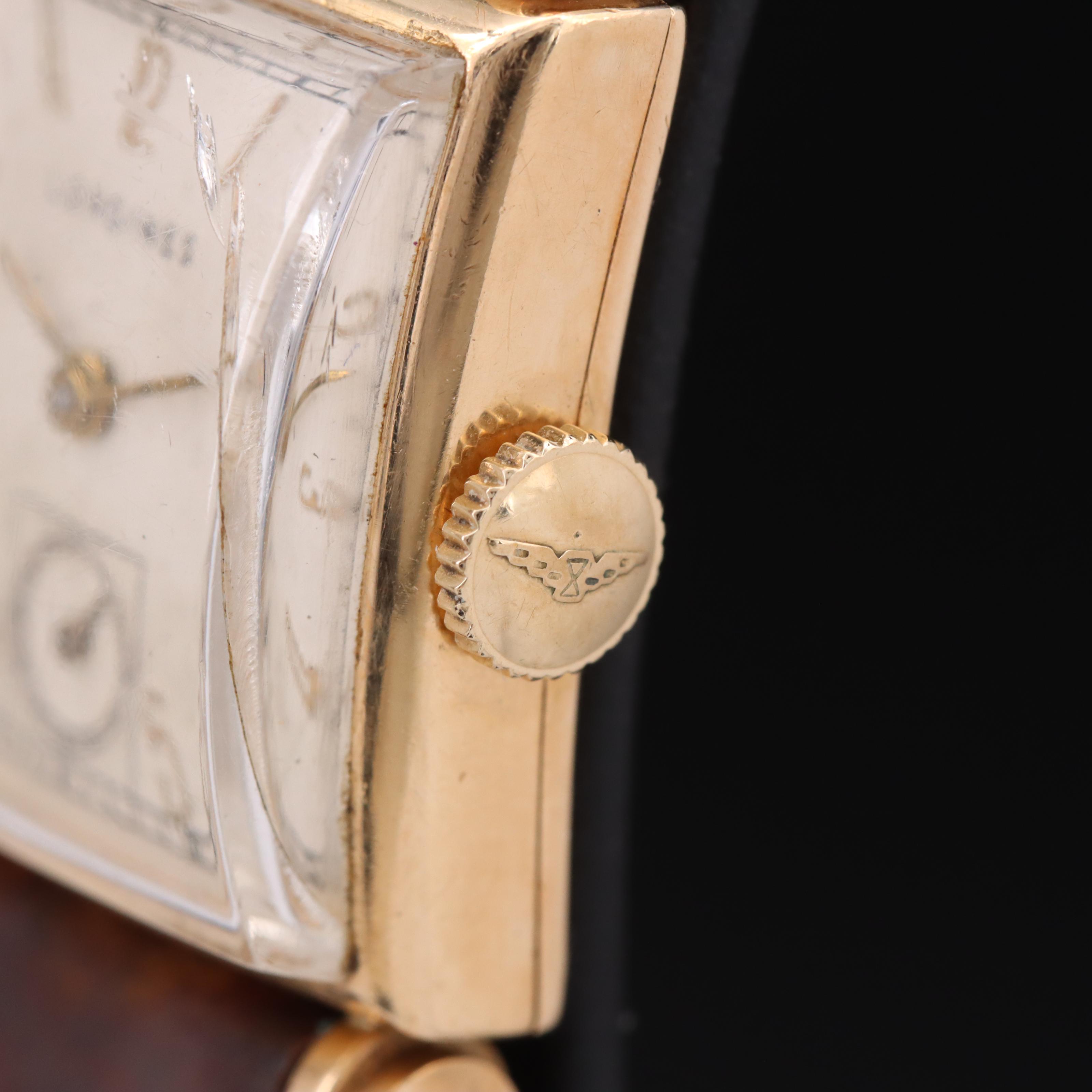 14K Longines Fancy Lugs Stem Wind Watch | EBTH