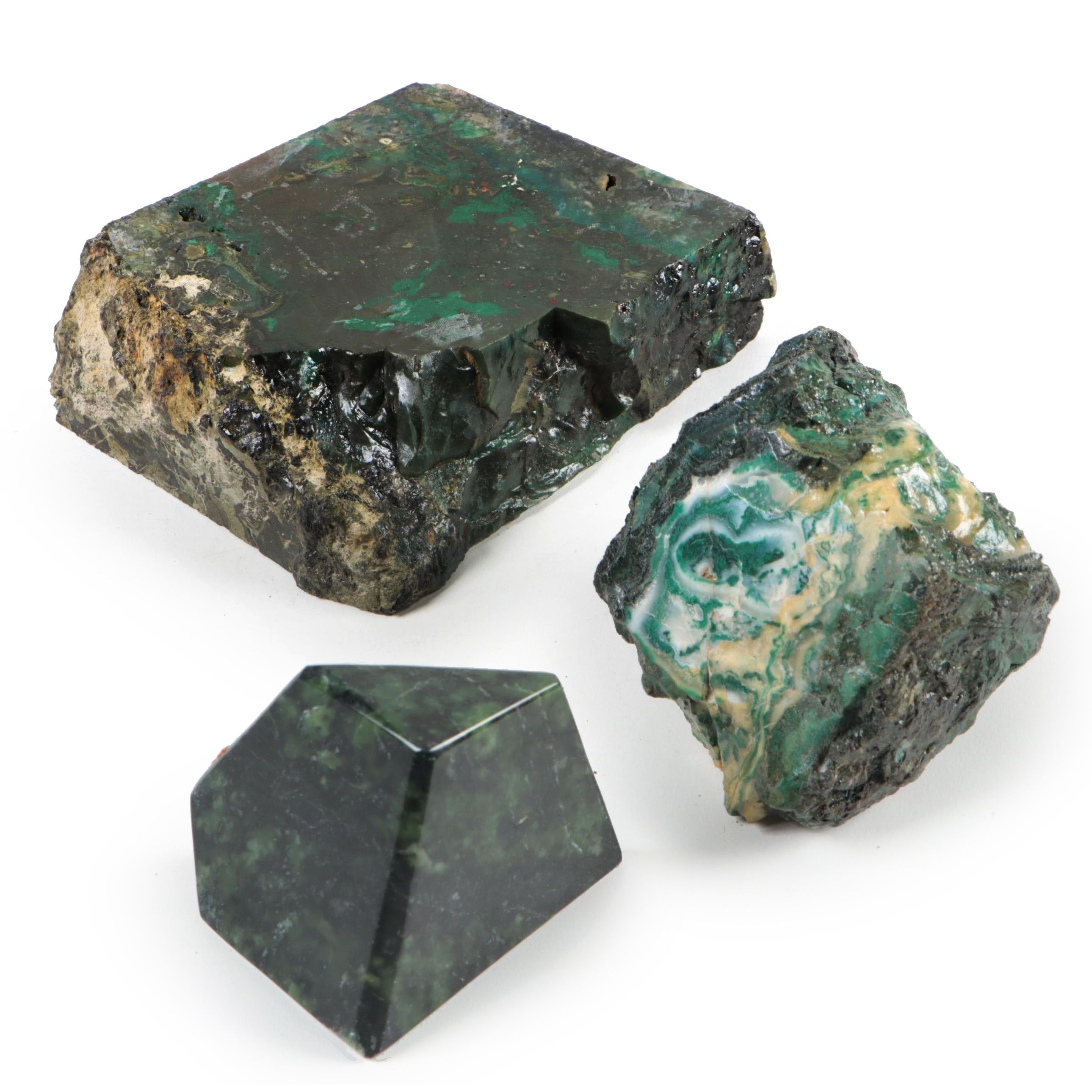 Rough Cut Malachite and Odonite Specimens | EBTH