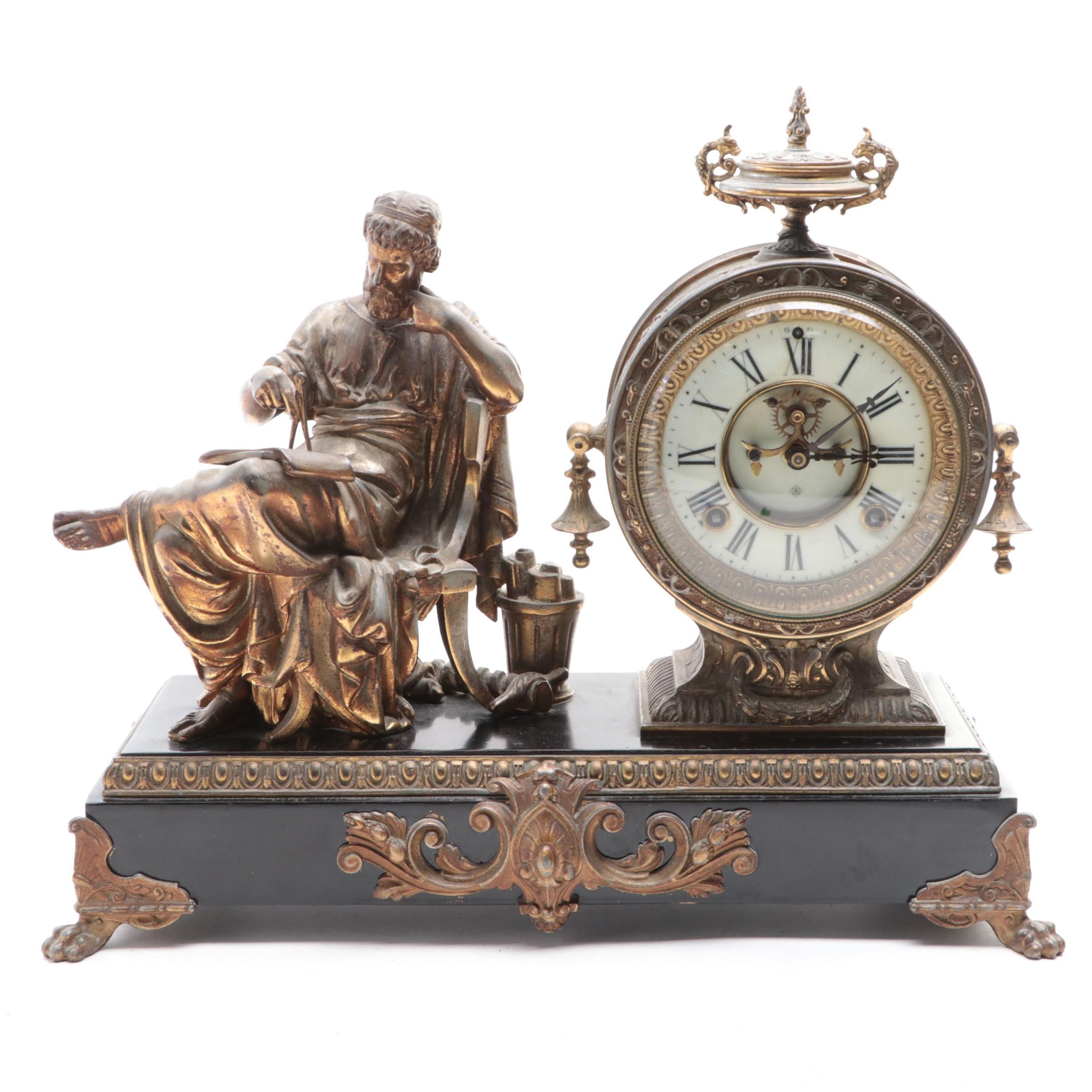 Ansonia "Philosopher" Eight Day Mantel Clock, Late 19th Century | EBTH