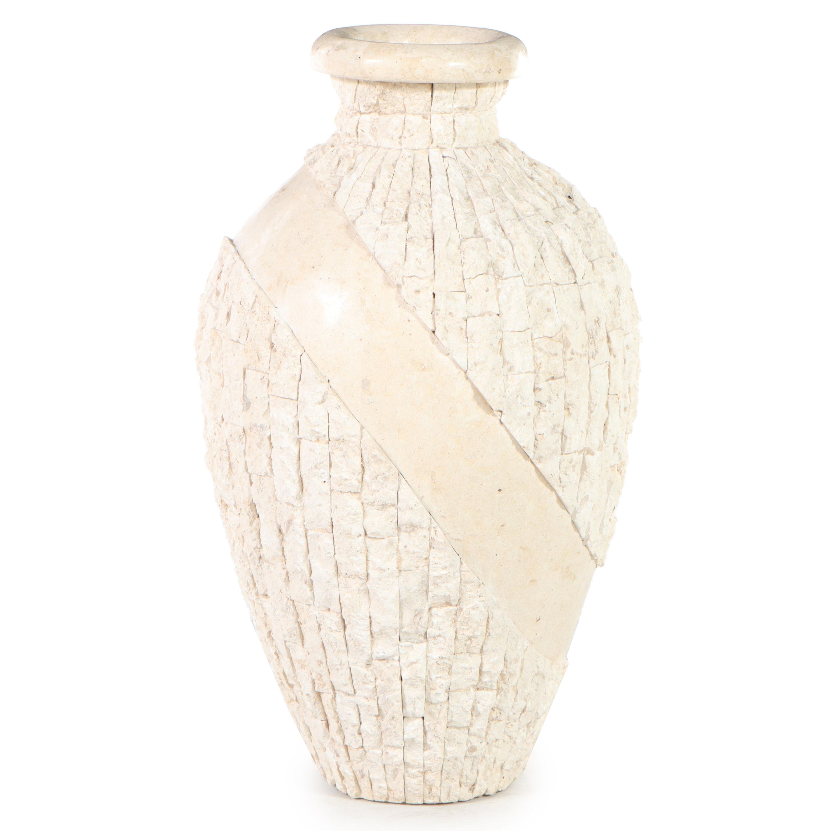 Modernist Tessellated Stone Floor Vase, Late 20th Century | EBTH
