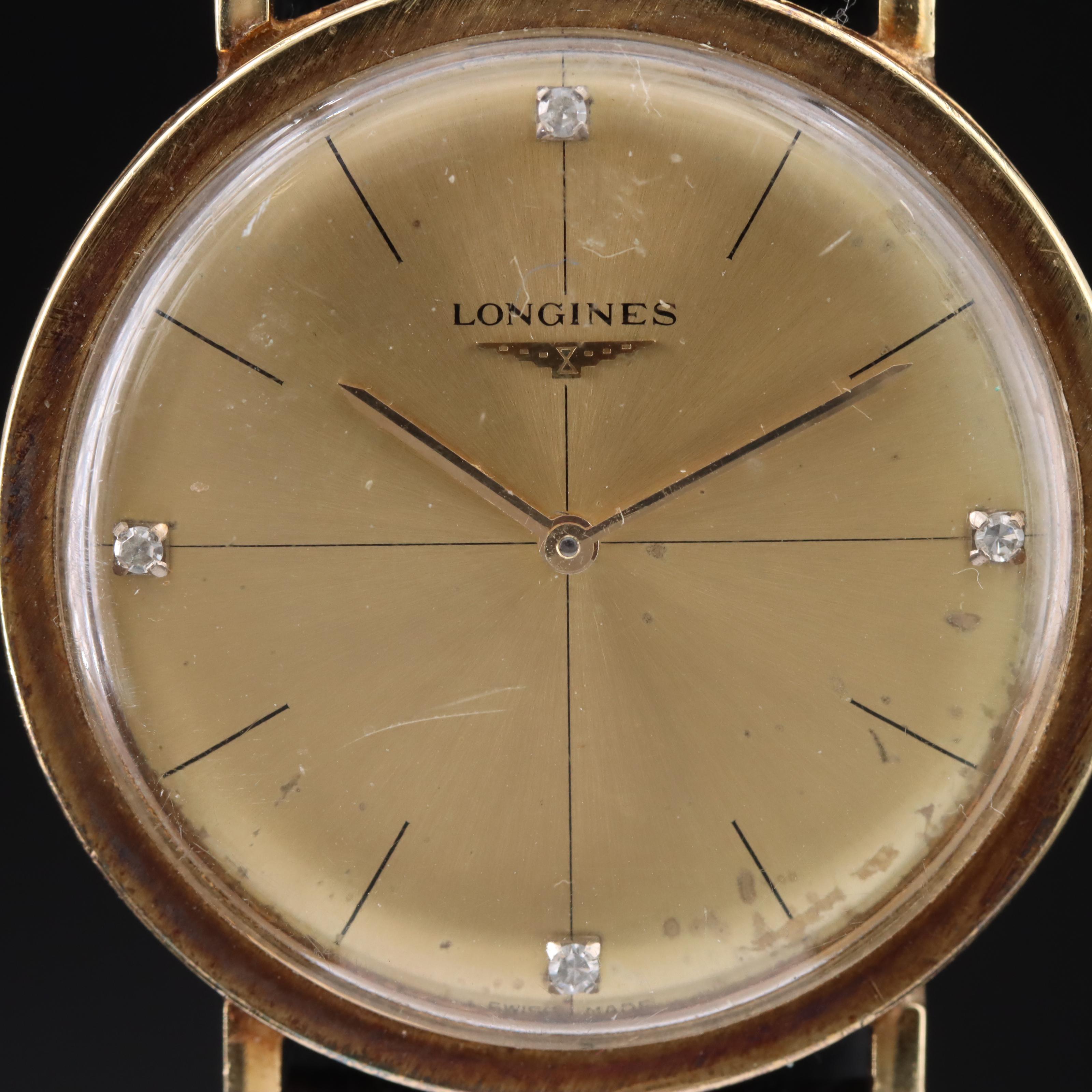 18K Longines Diamond Dial Stem Wind Wristwatch | Everything But The House