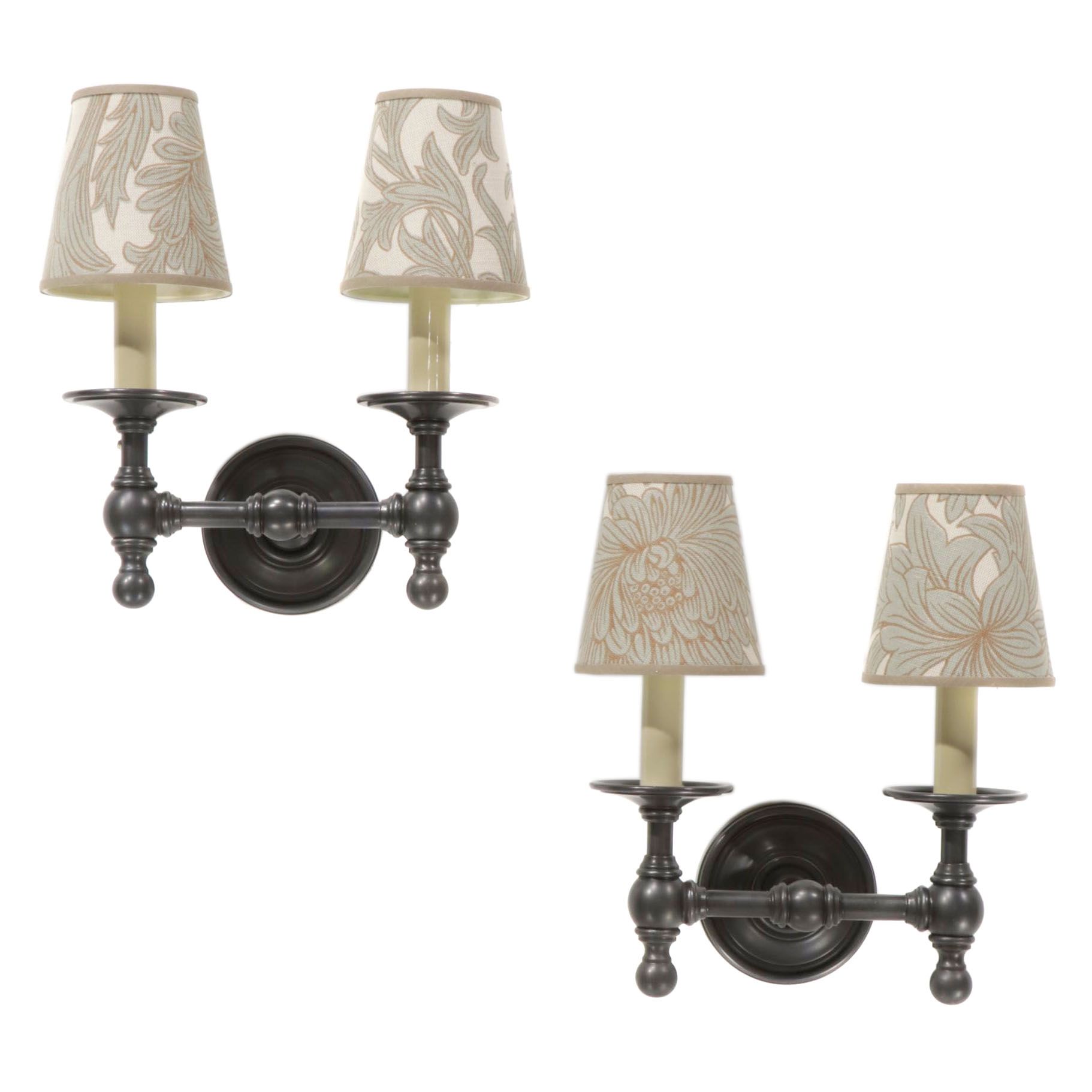 Pair of Visual Comfort Classic Collection French Bronze Dual Arm Wall ...