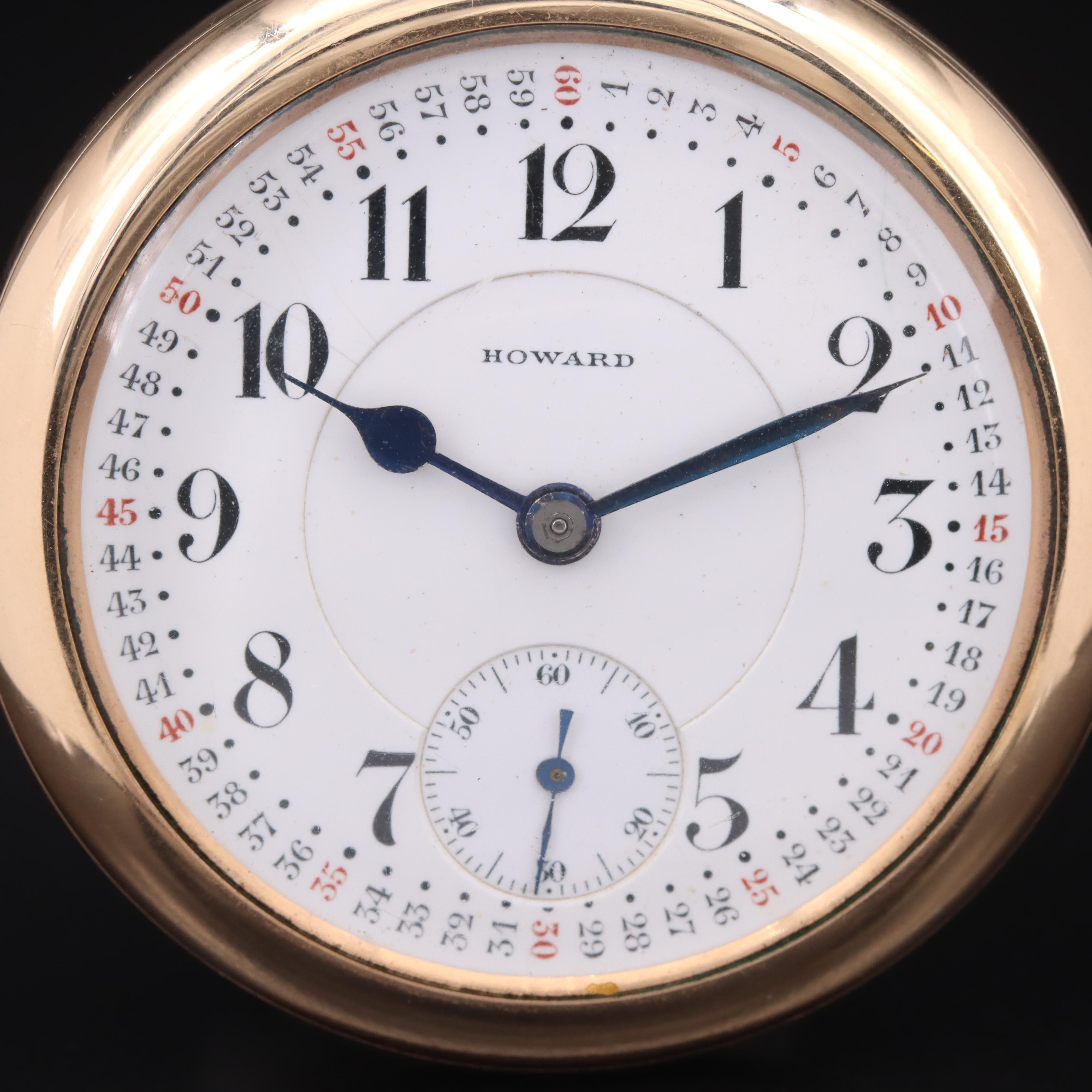 1912 Howard Gold-Filled Open Face Pocket Watch | EBTH