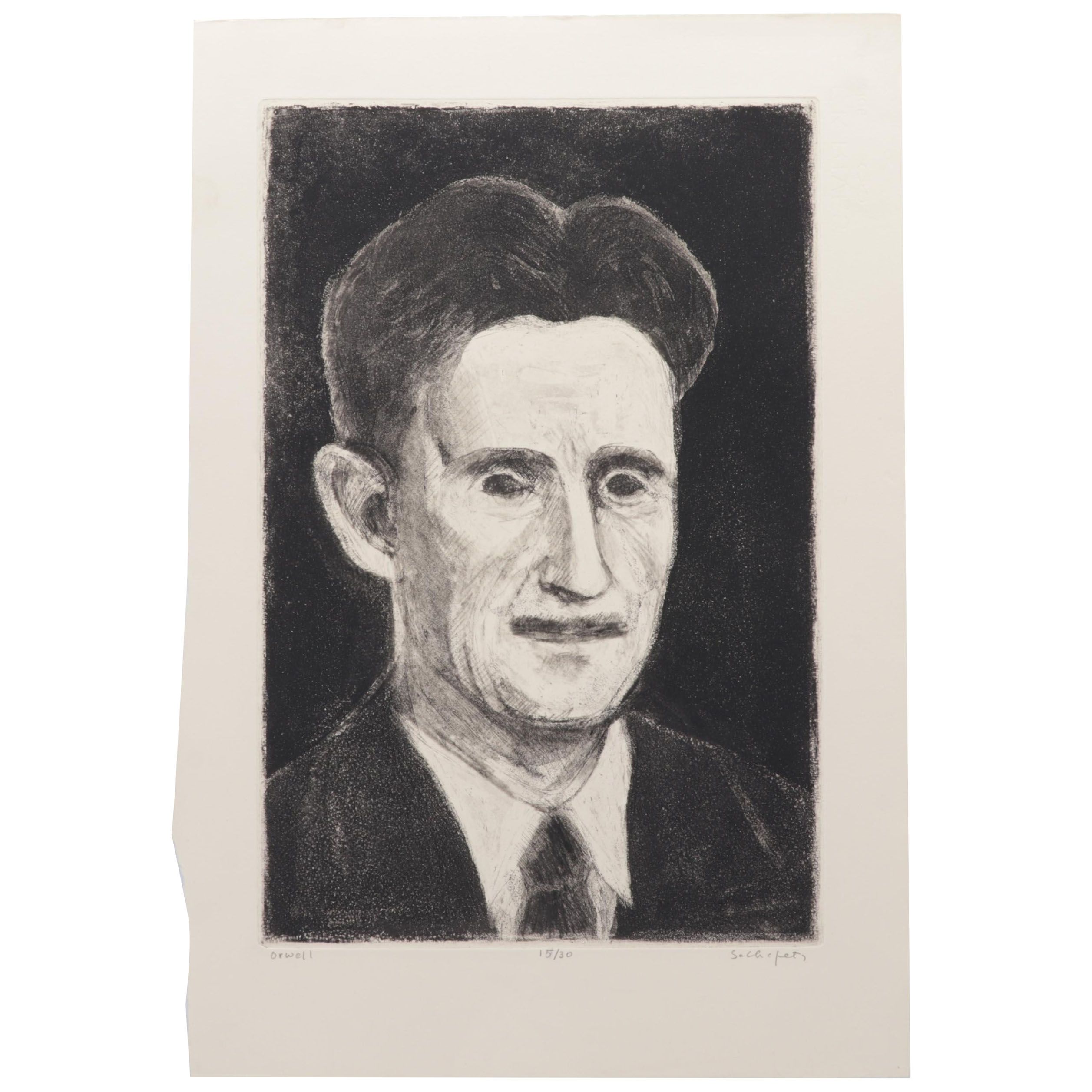 Sidney Chafetz Etching With Aquatint "George Orwell," 1984 | EBTH