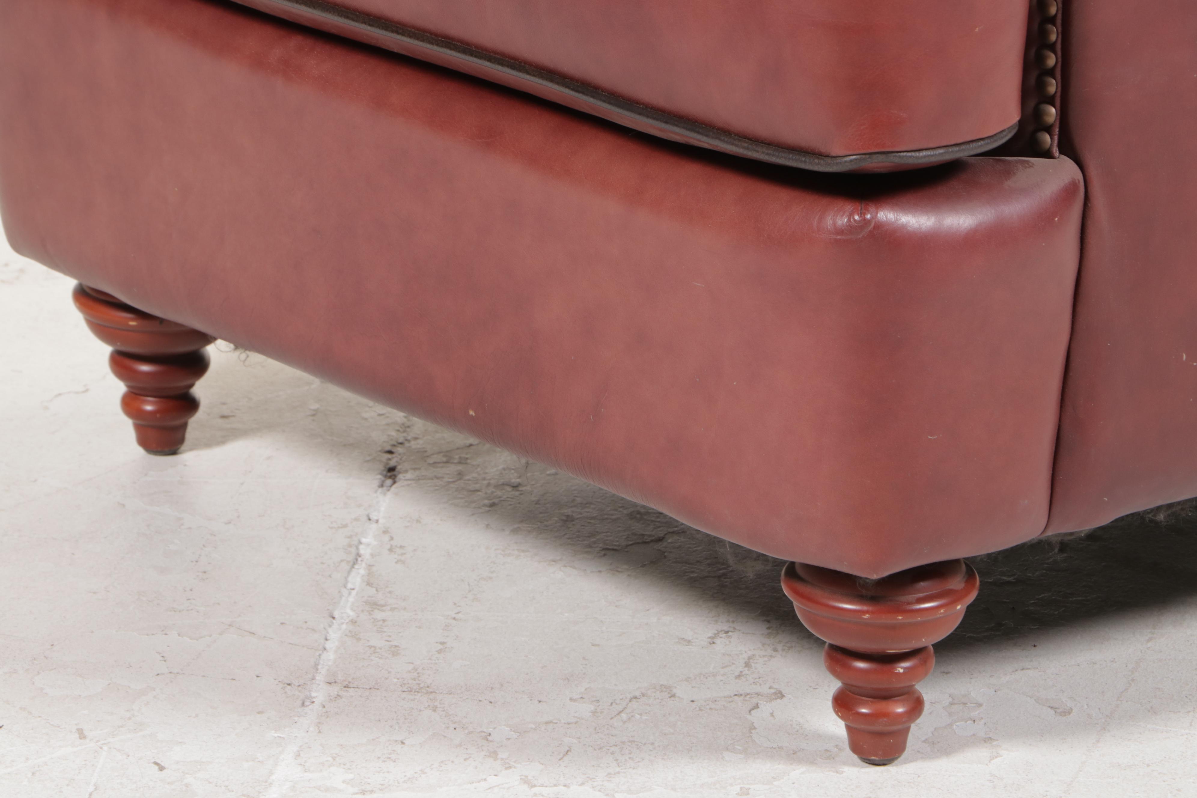 Largo International Brass-Tacked Leather Easy Armchair | EBTH