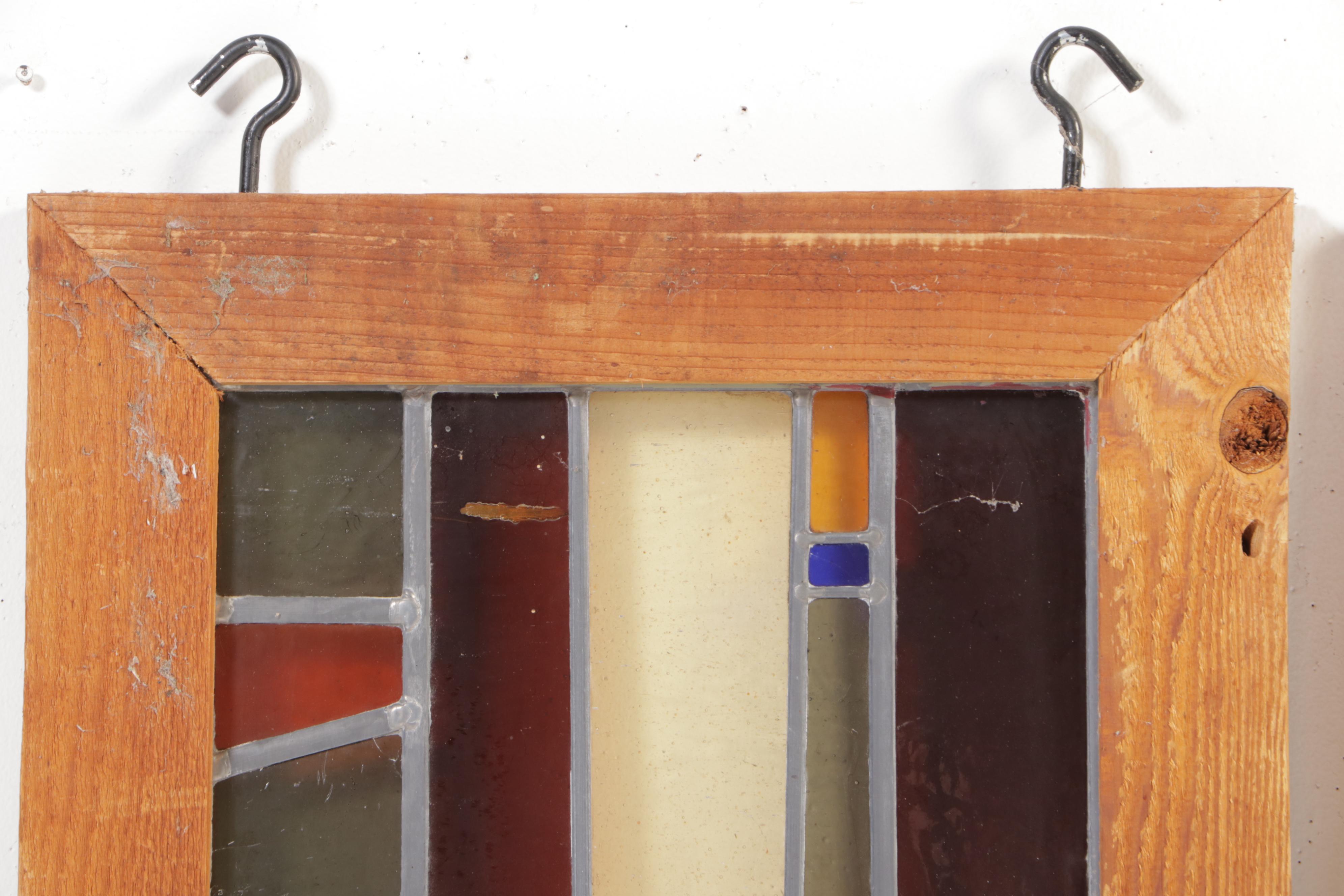 Three Large Modern Stained Glass Window Panel Inserts | EBTH