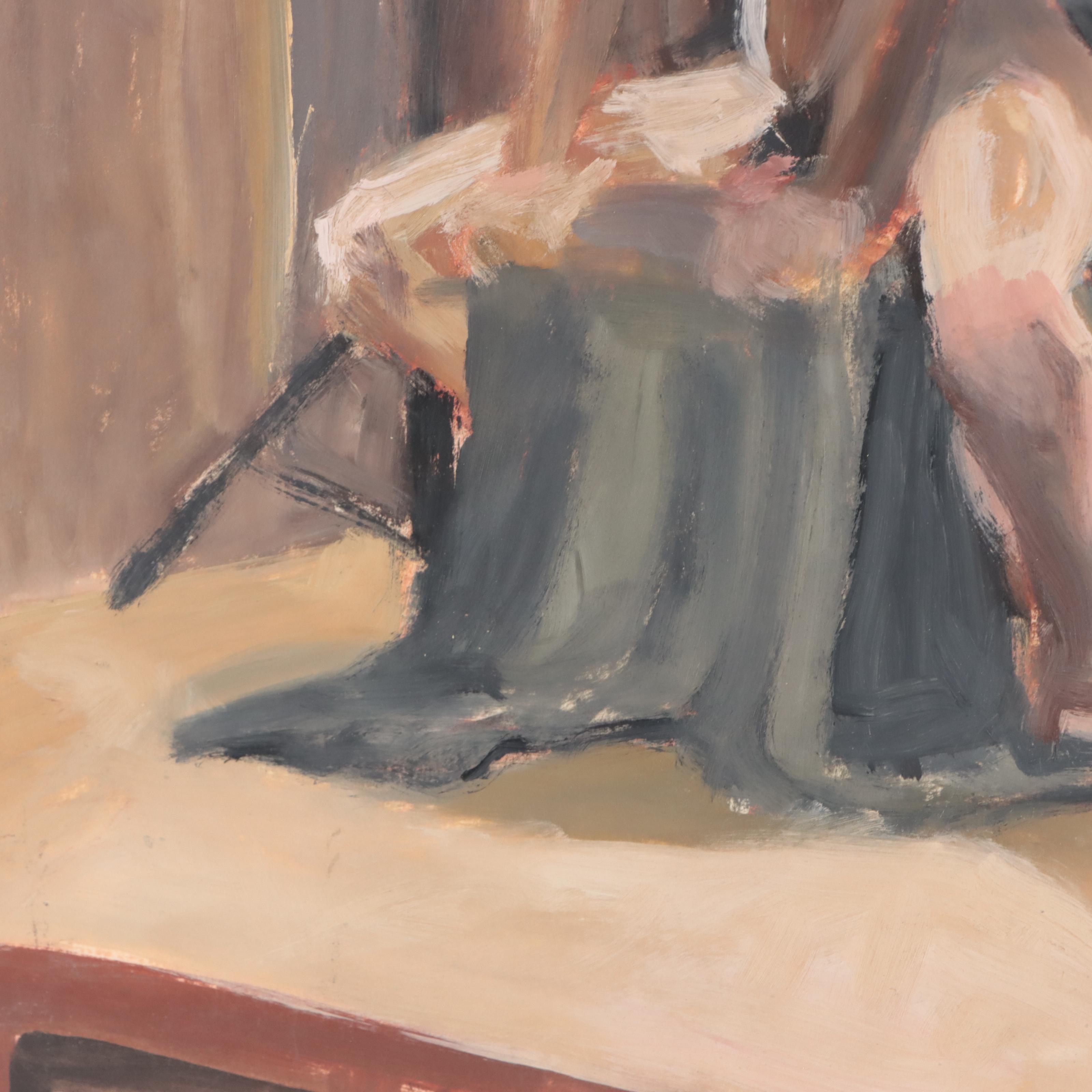 Katrina Halter Oil Painting of Seated Model | EBTH