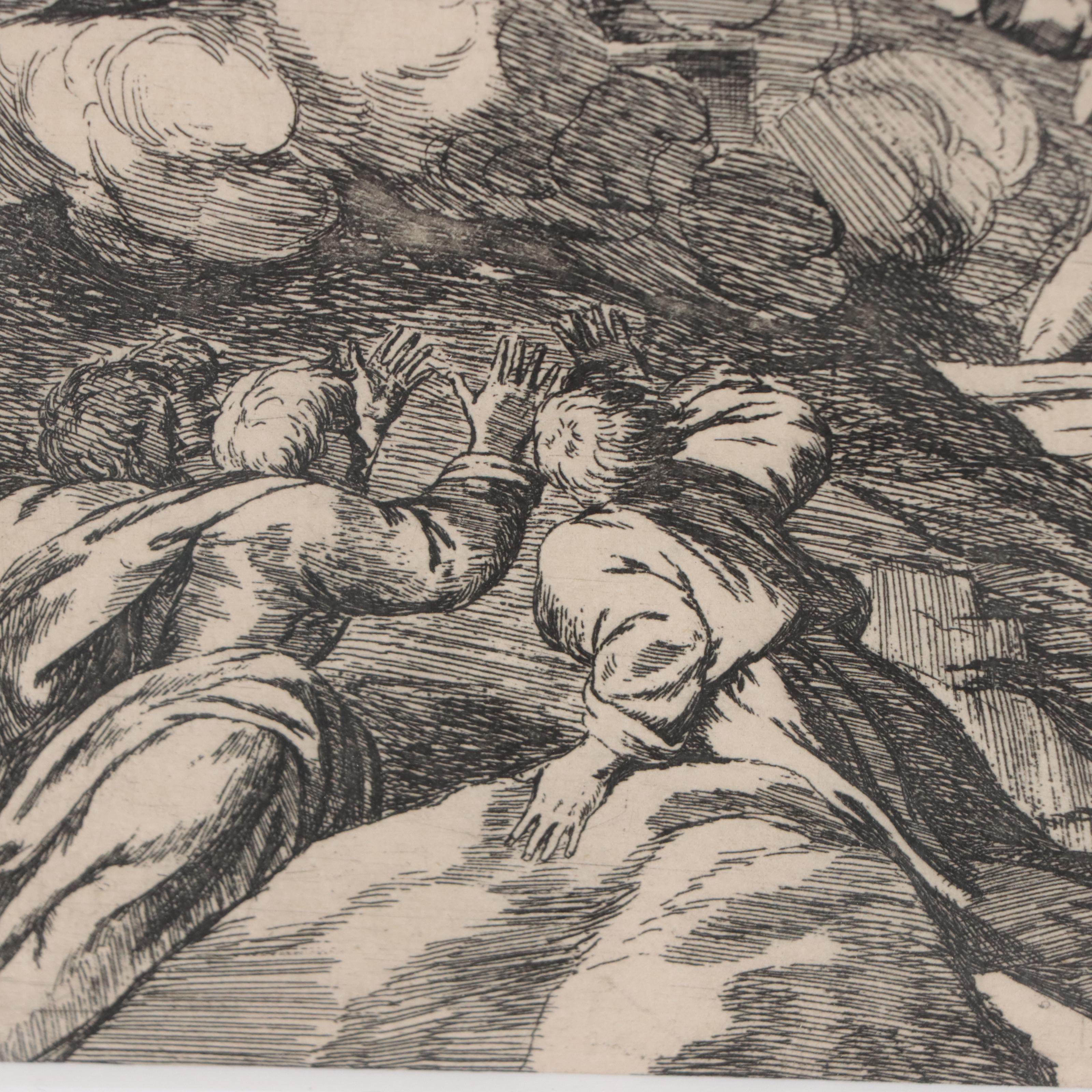 Orazio Borgianni Etching After Raphael of Moses and The Ten ...