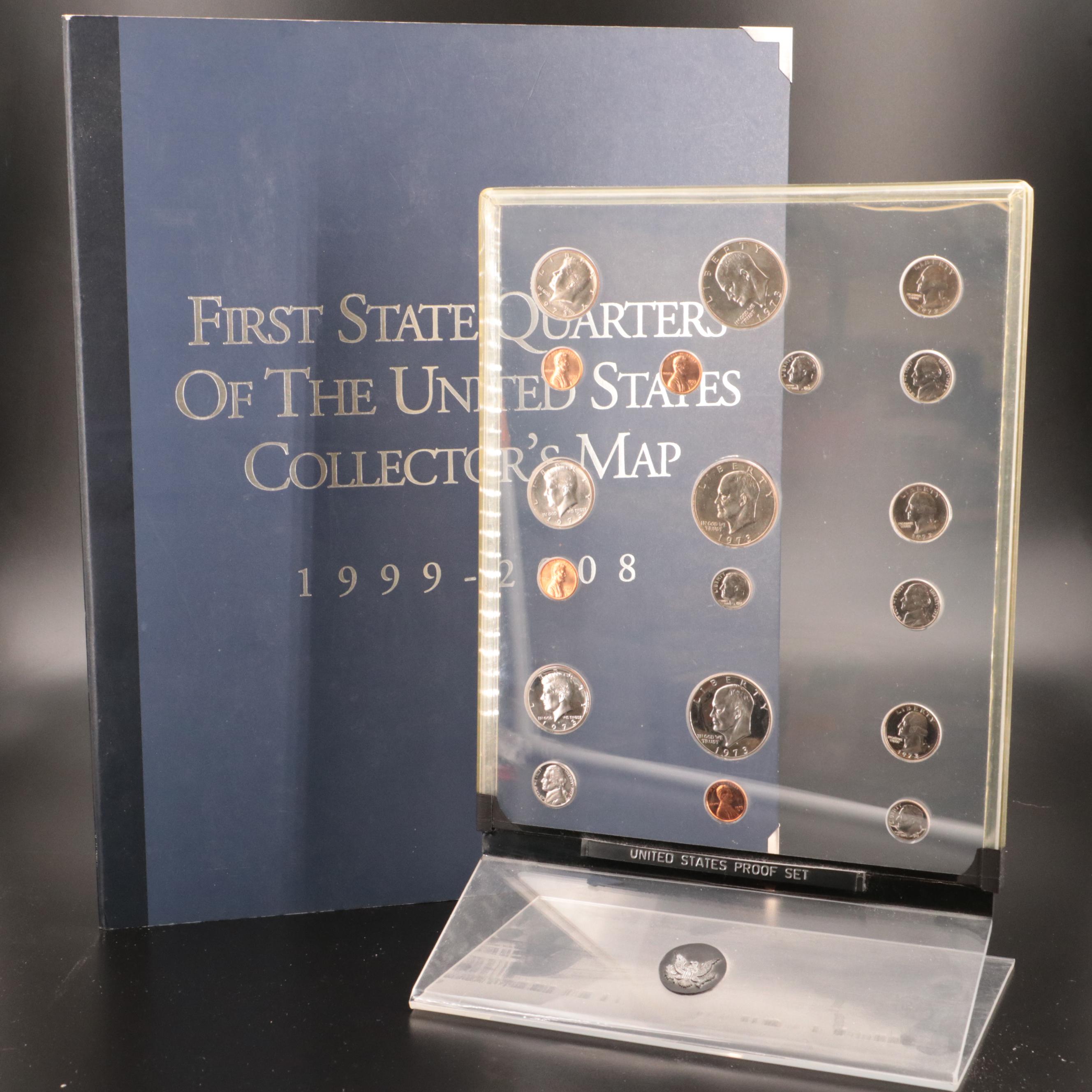 U.S. 1973 Year Set and a Complete State Quarters Map with all 50 State ...