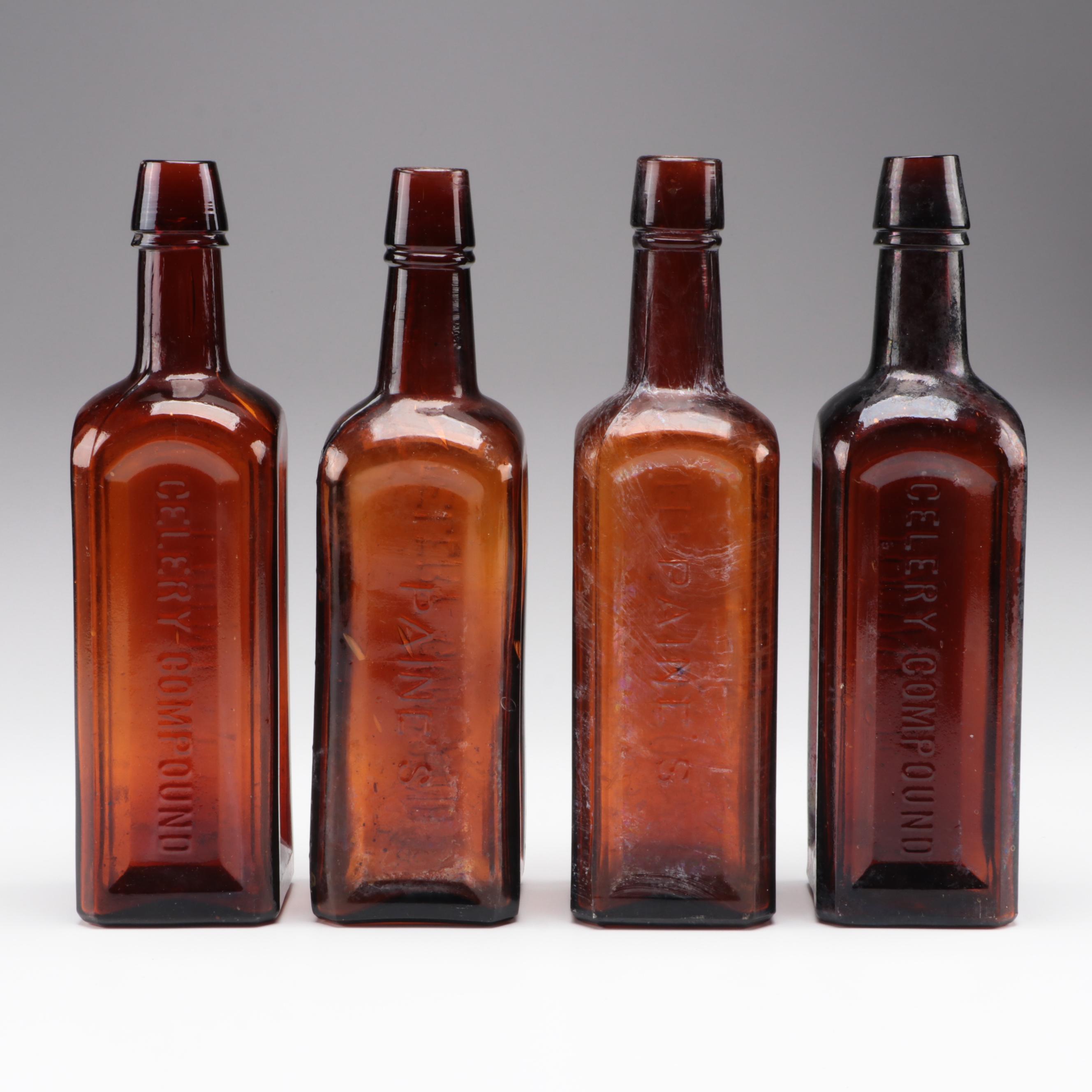 Paine's Celery Compound Amber Glass Bottles, Early 20th Century | EBTH