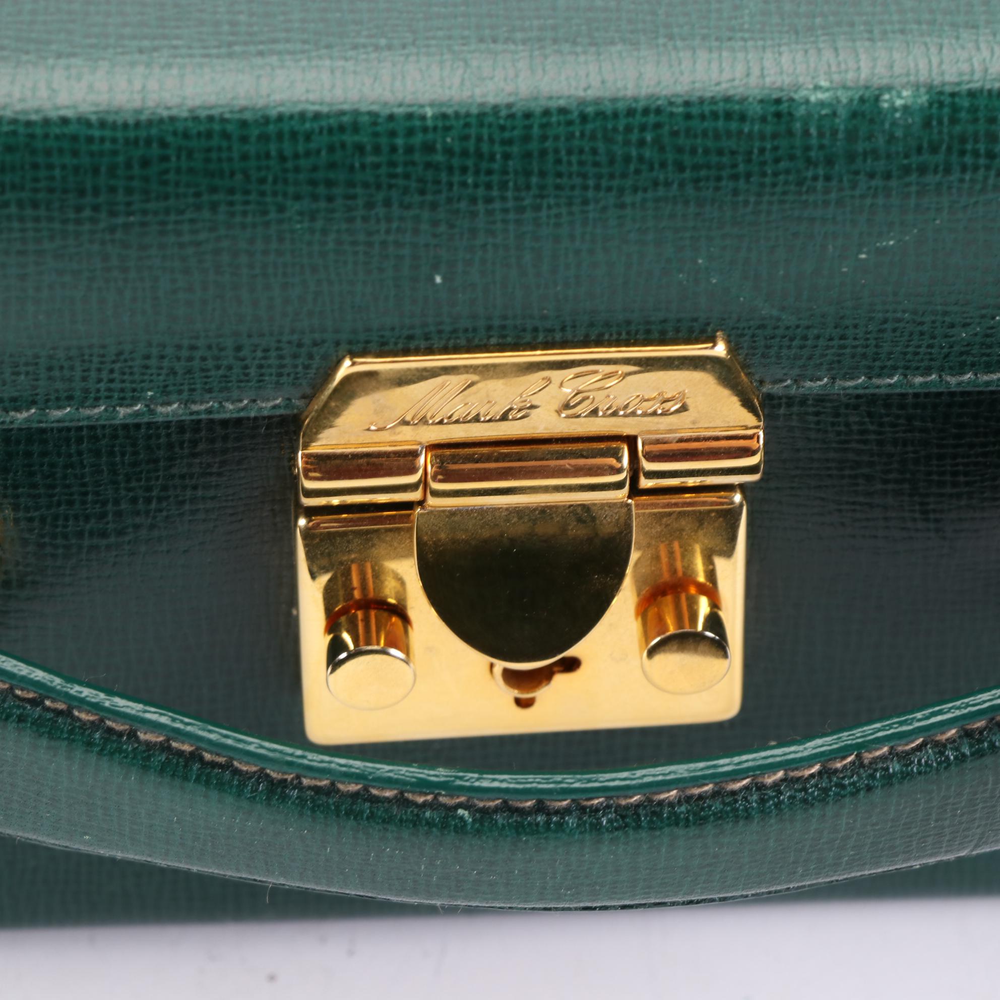 Mark Cross Grace Top Handle Bag in Green Textured Leather | EBTH