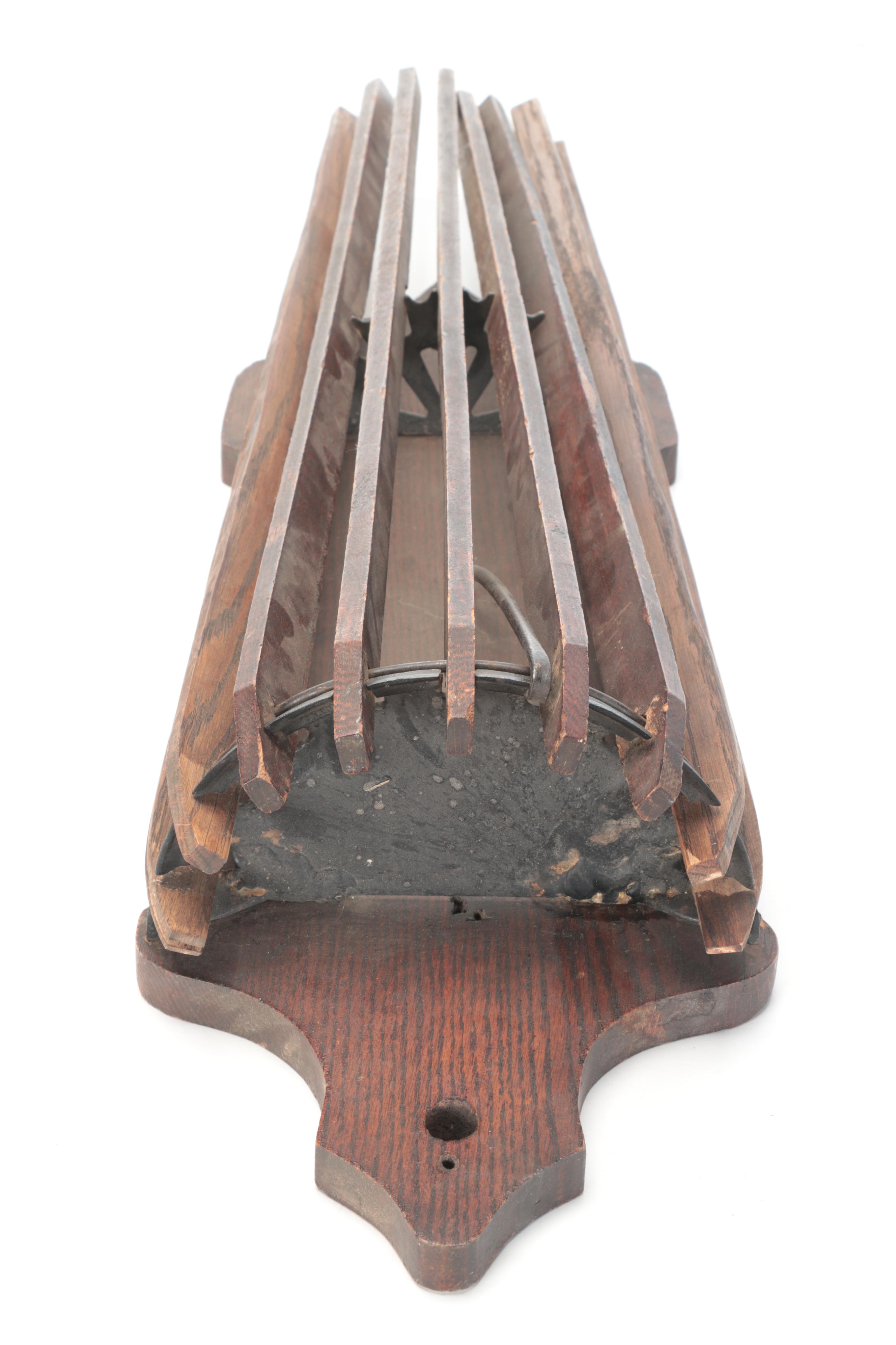 Late Victorian Oak Wall Mount Clothes Dryer Rack | EBTH