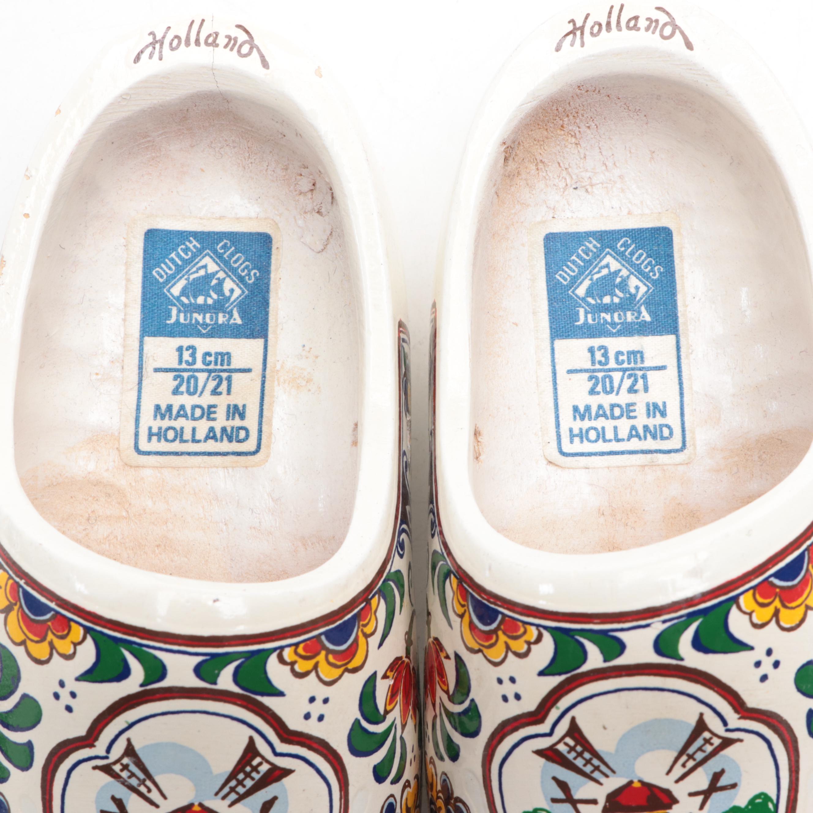 Pairs of Handcarved and Painted Dutch Wooden Clogs | EBTH
