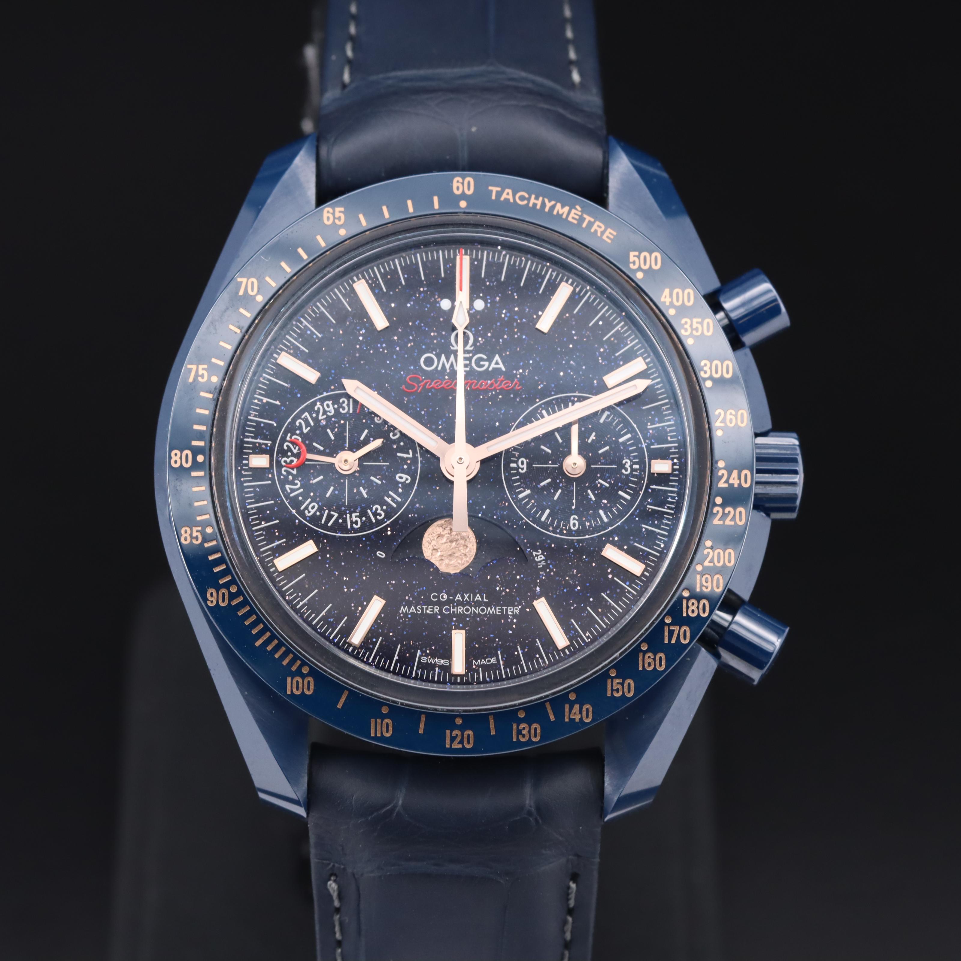 Omega Speedmaster Blue Side of the Moon Chronograph Watch | EBTH