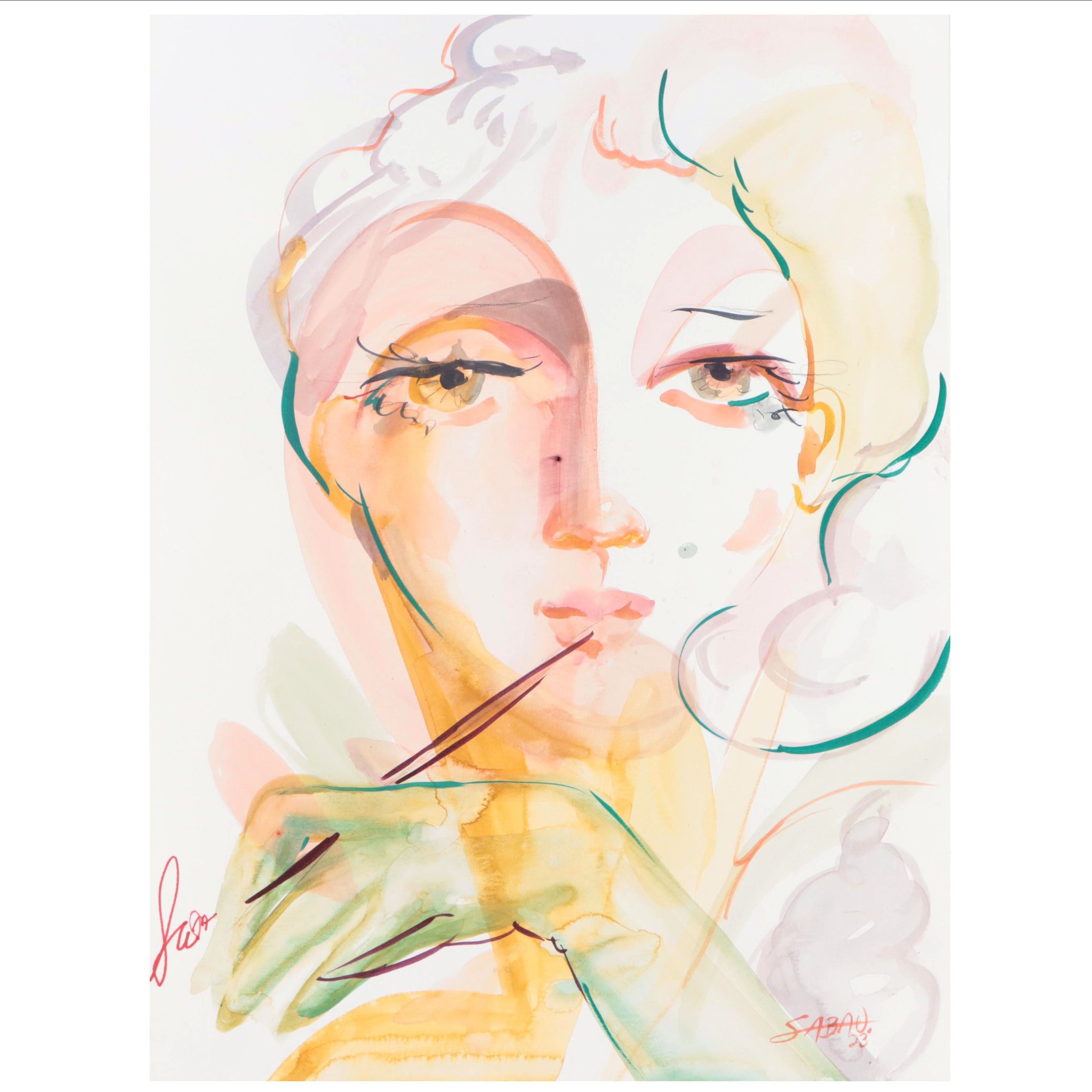 Dan Sabau Watercolor Painting "The Poet," 2023 | EBTH