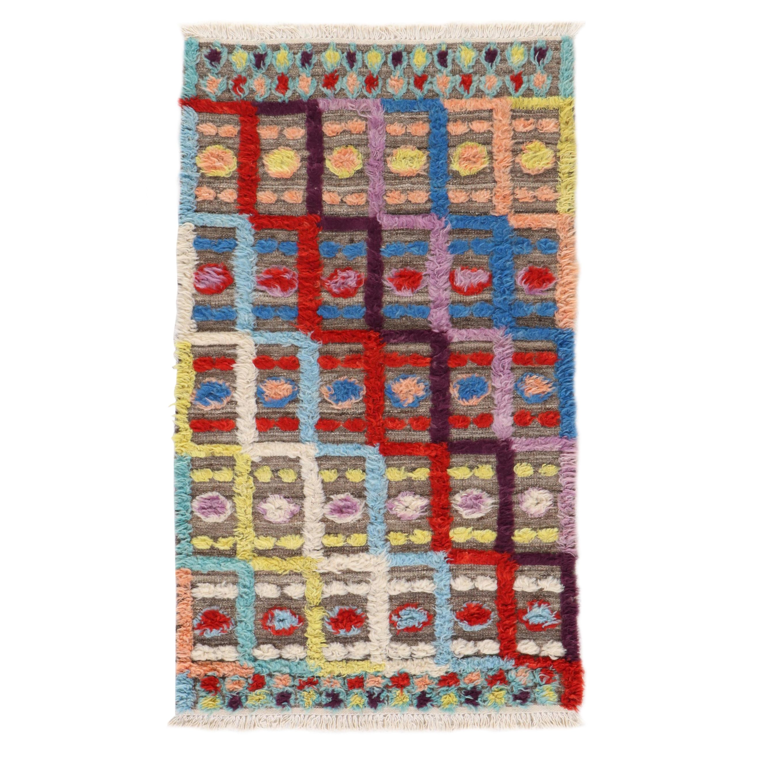 3'3 x 5'8 Handwoven Mixed Technique Moroccan Rug, 2000s | EBTH