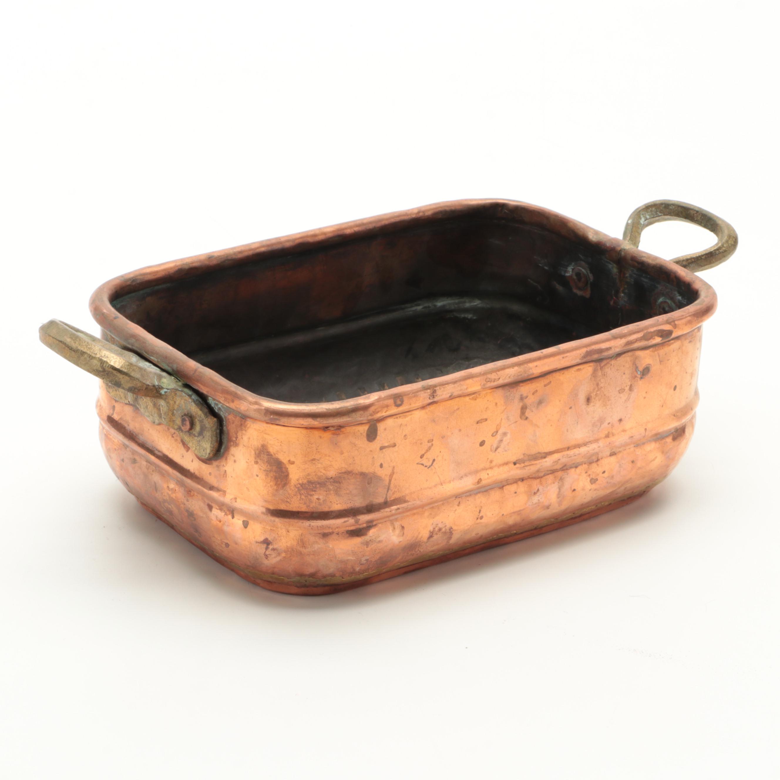 European Style Cooper Pans with Brass Handles | EBTH