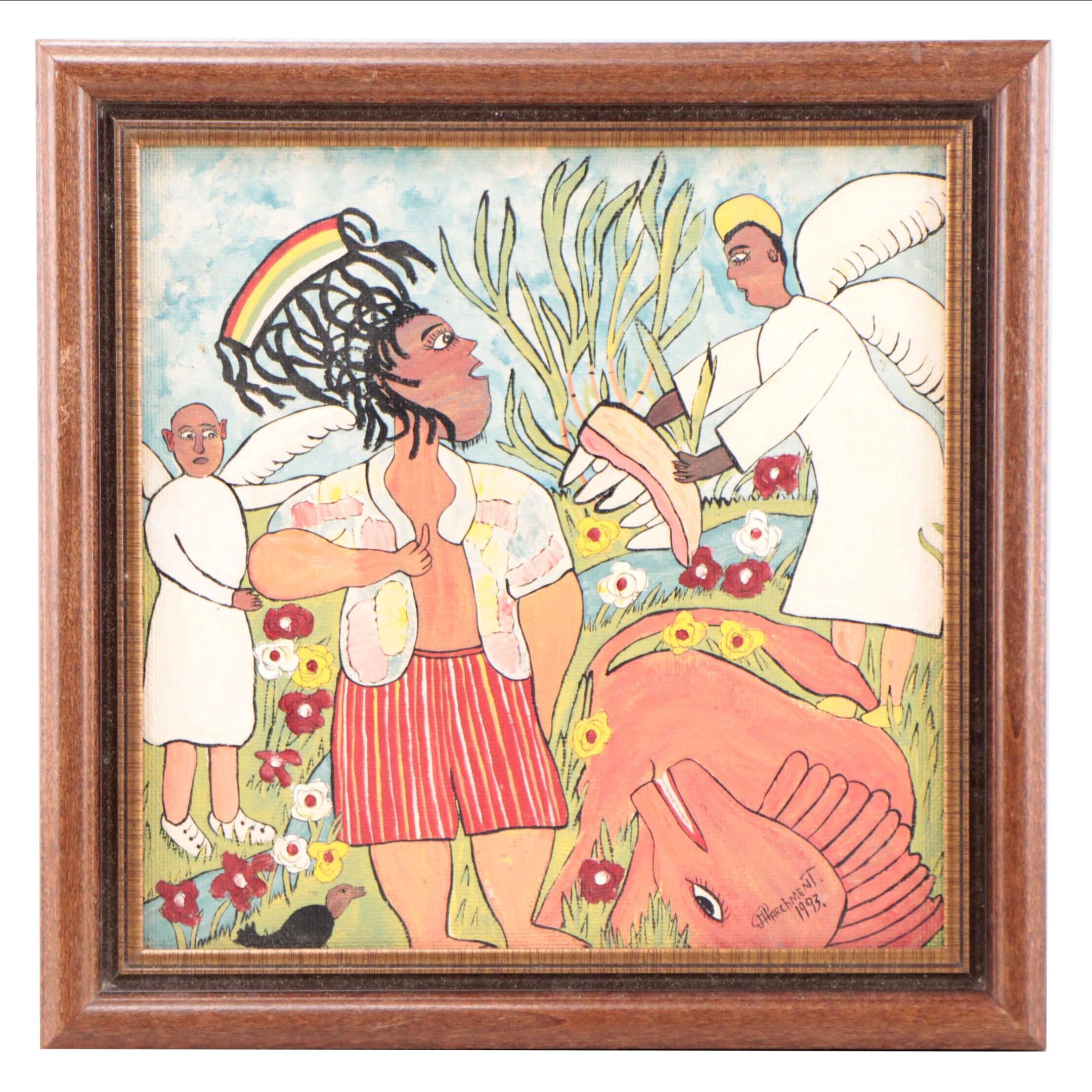 Michael Parchment Oil Painting "Calling of Sampson," 1993 | EBTH