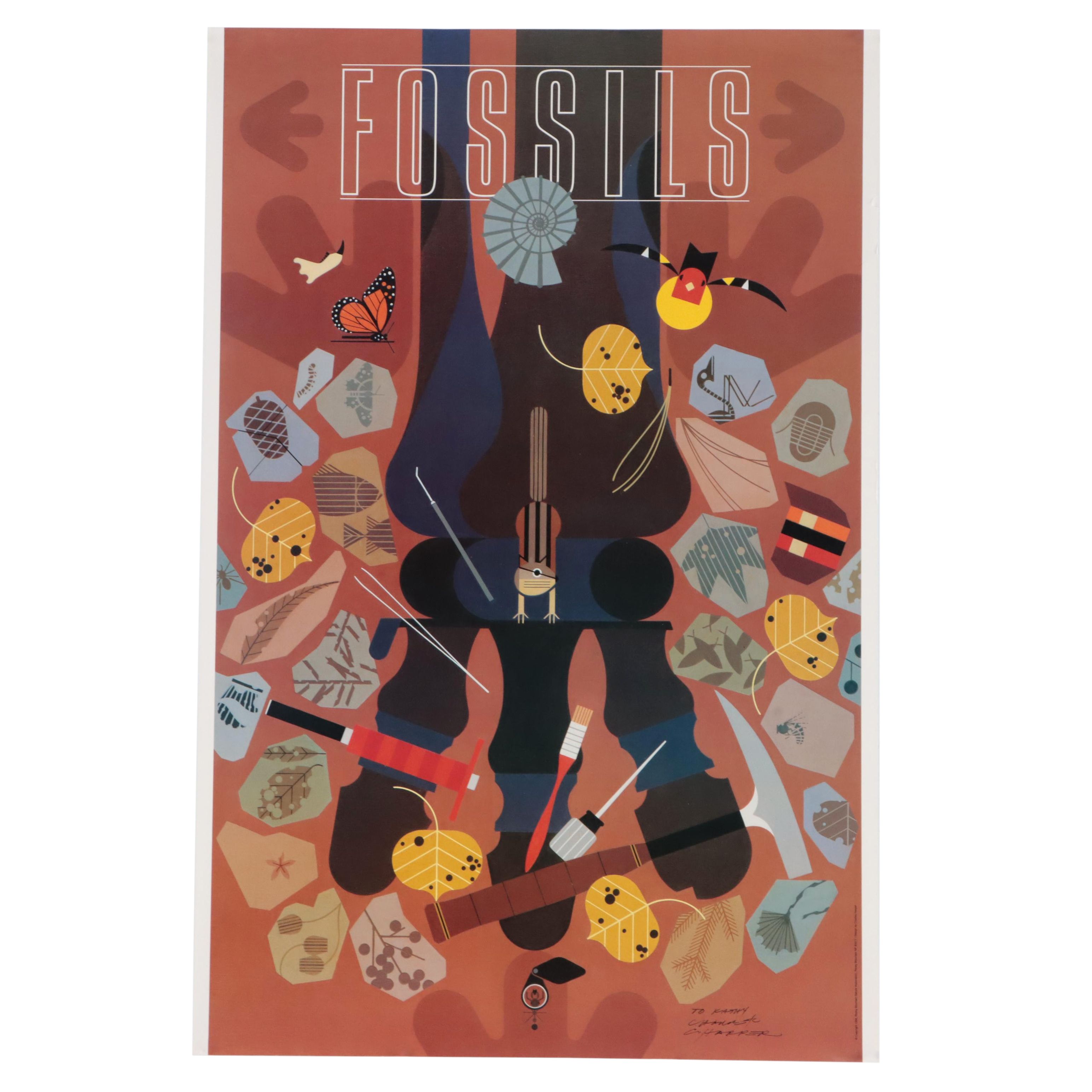 Charley Harper Signed Offset Lithograph Poster "Fossils," Circa 1994 | EBTH
