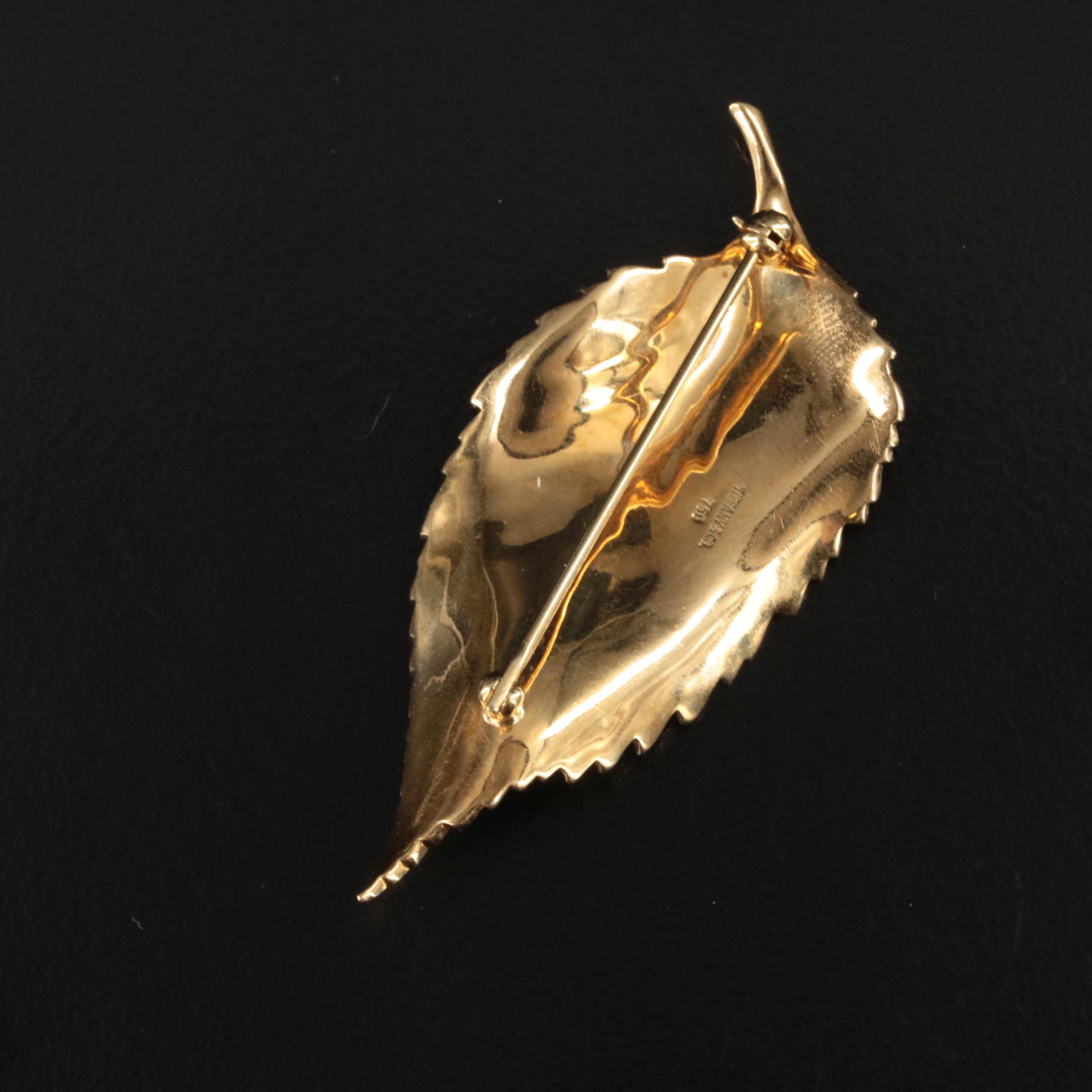 Tiffany & Co. 18K Beech Leaf Brooch | EBTH
