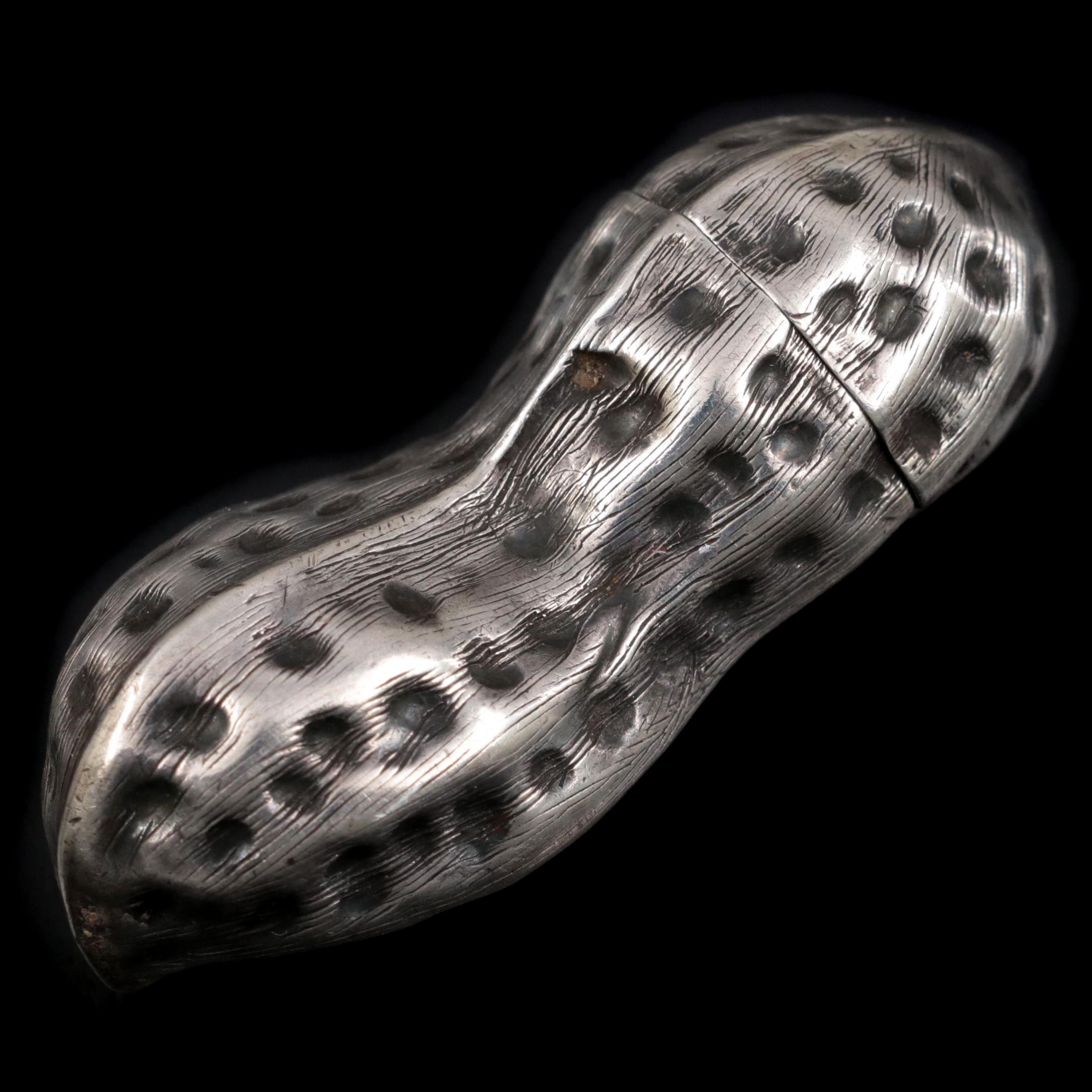 Mexican Sterling Silver Peanut Form Pill Box | EBTH