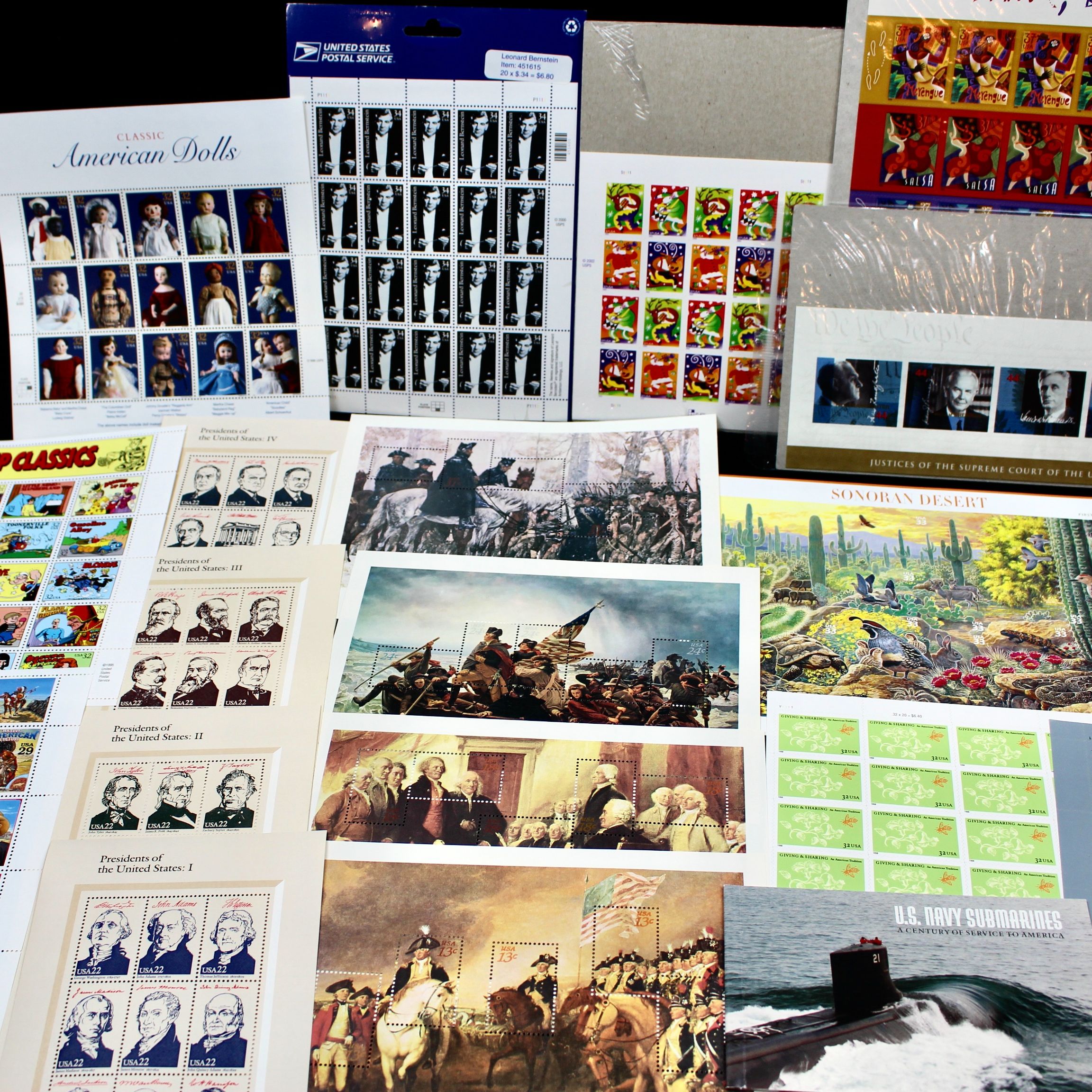 Twenty Different U.S. Miniature Postage Stamp Sheets | EBTH