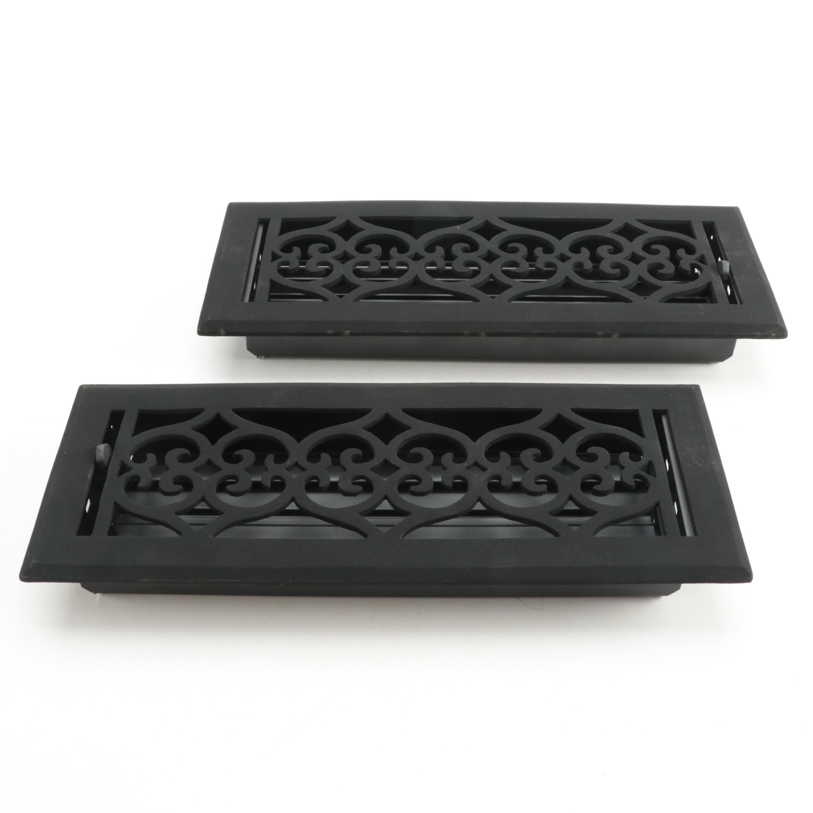 Black Finish Cast Iron Floor Registers | EBTH